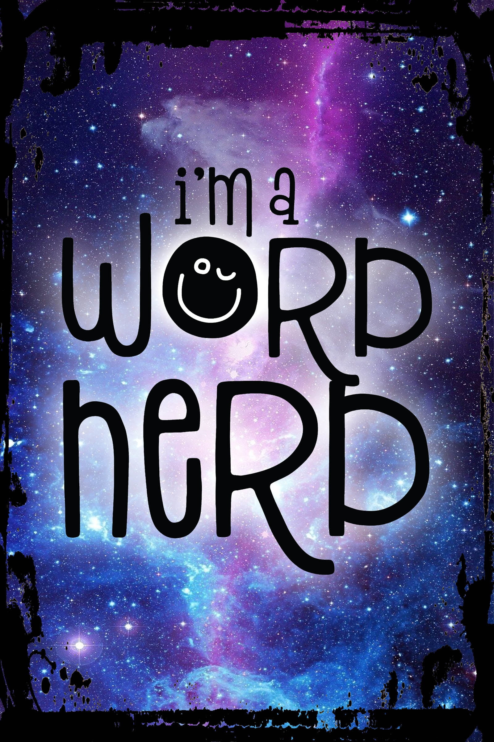 Galaxy Inspirational Wall Art Flat Canvas Wall Art Print Im a word nerd ...