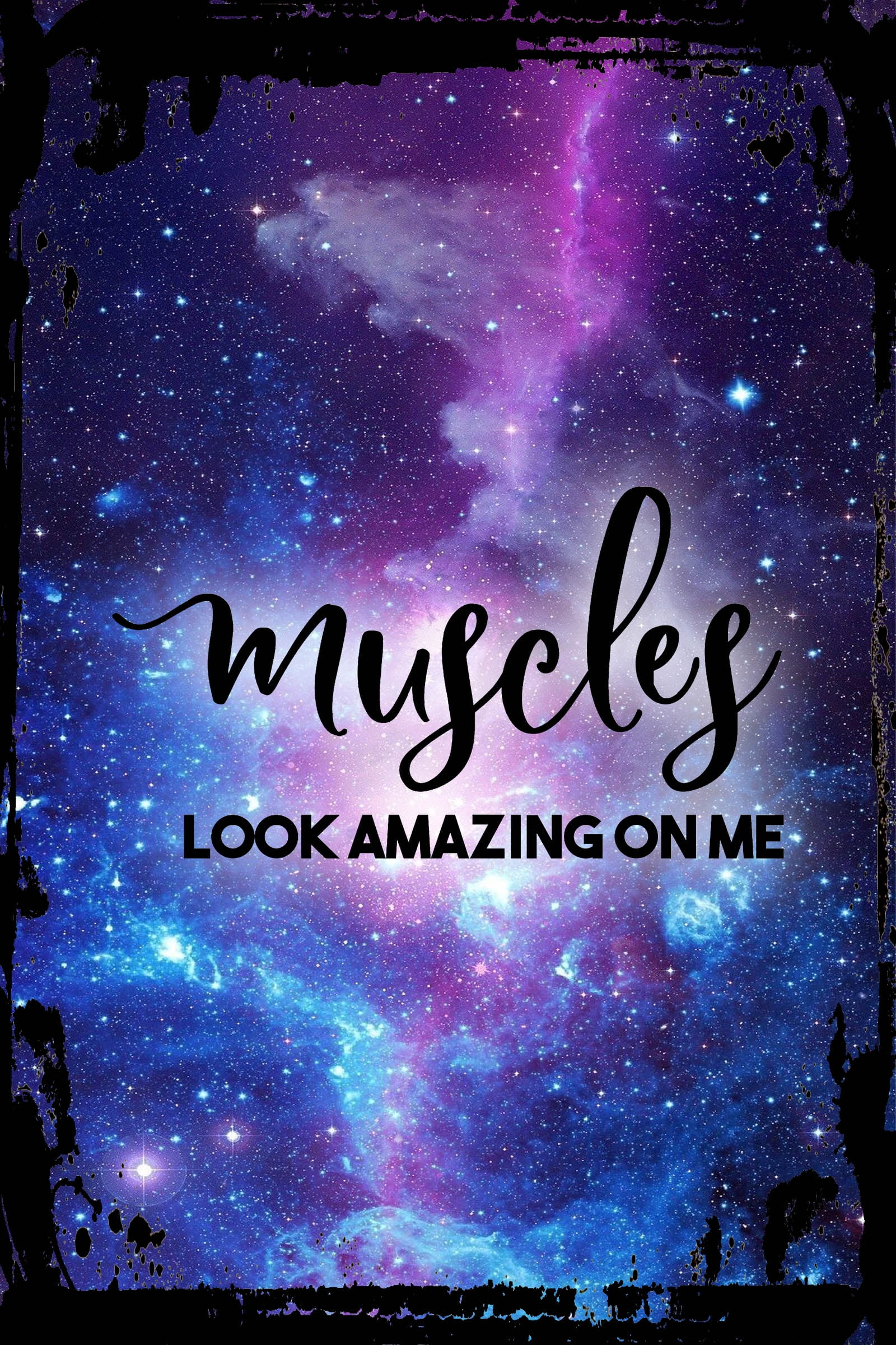Galaxy Inspirational Wall Art Flat Canvas Wall Art Print Muscles look ...