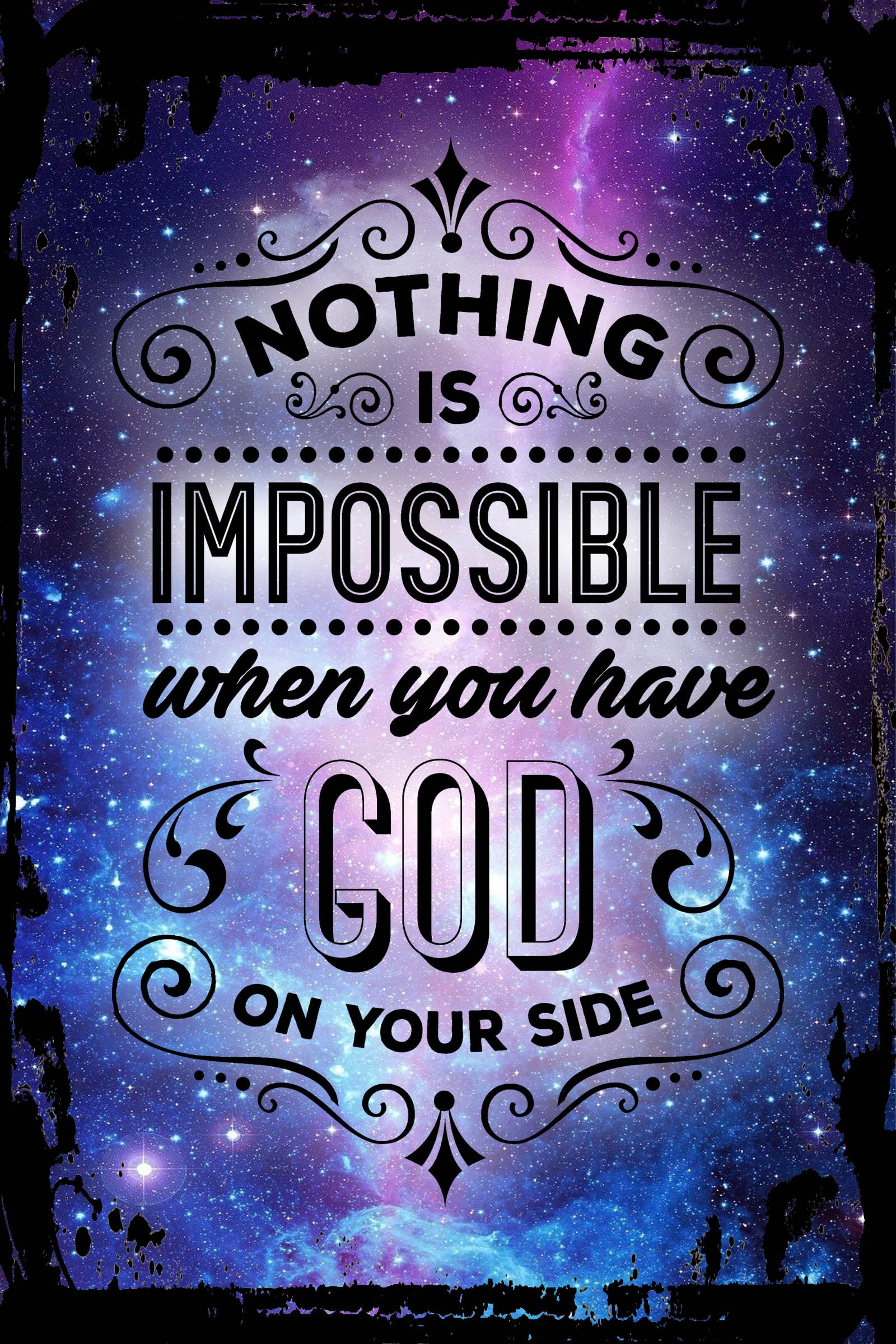 Galaxy Inspirational Wall Art Flat Canvas Wall Art Print Nothing Is ...