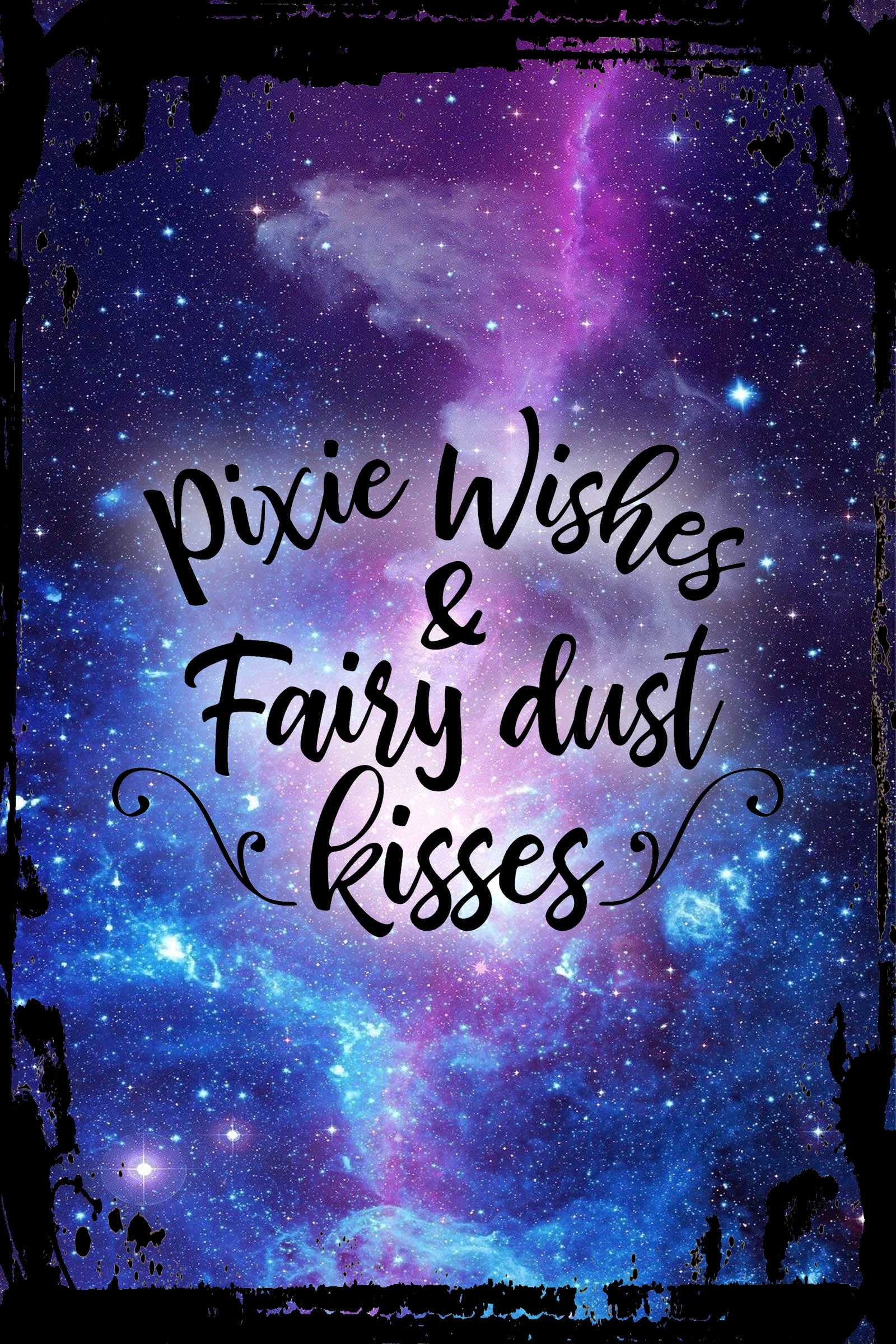 Galaxy Inspirational Wall Art Flat Canvas Wall Art Print Pixie wishes ...