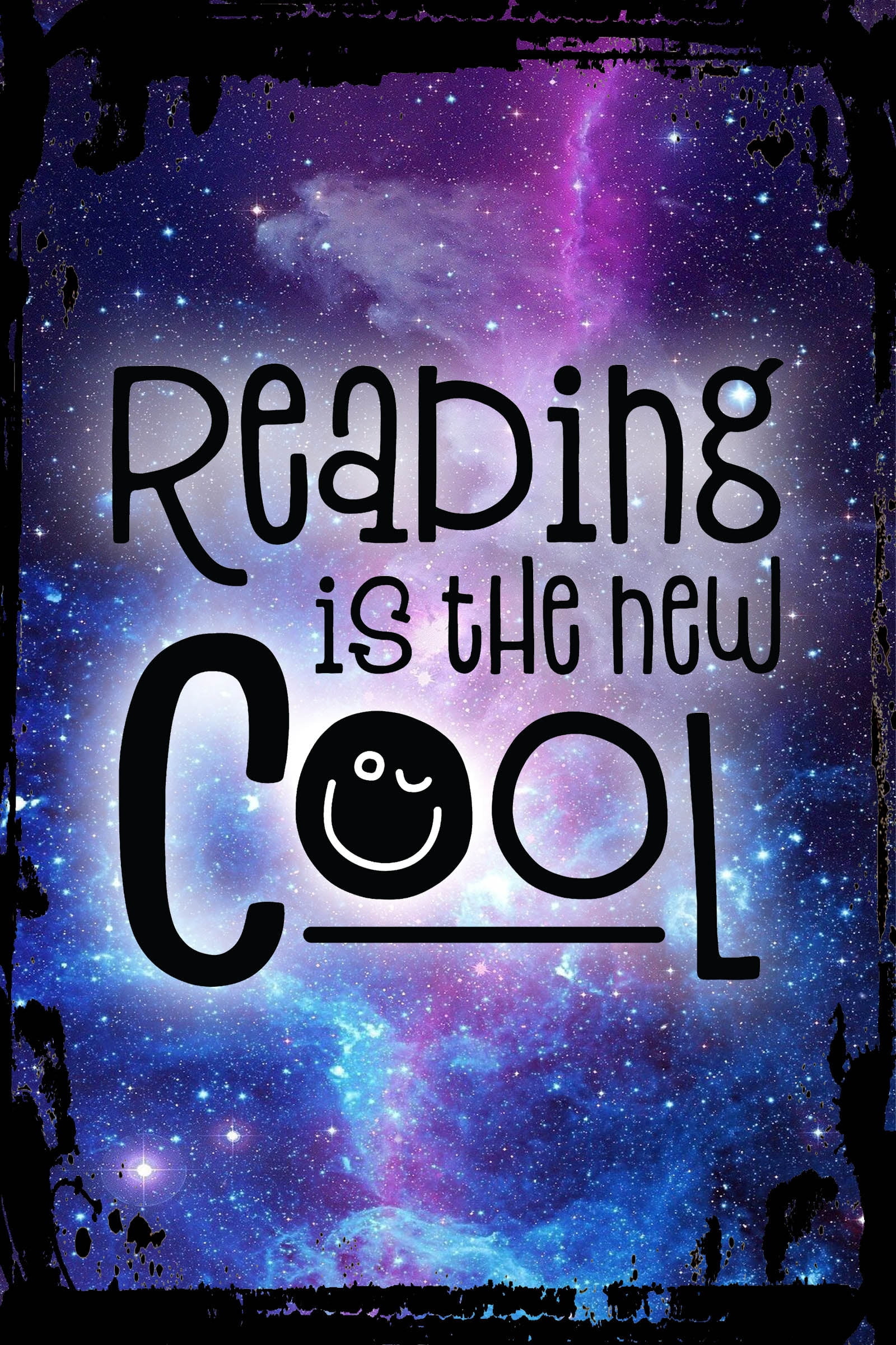 Galaxy Inspirational Wall Art Flat Canvas Wall Art Print Reading is the ...