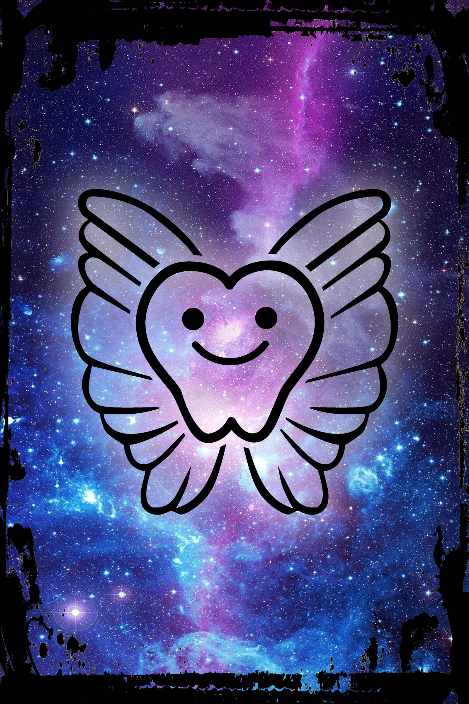 Galaxy Inspirational Wall Art Flat Canvas Wall Art Print Tooth with ...