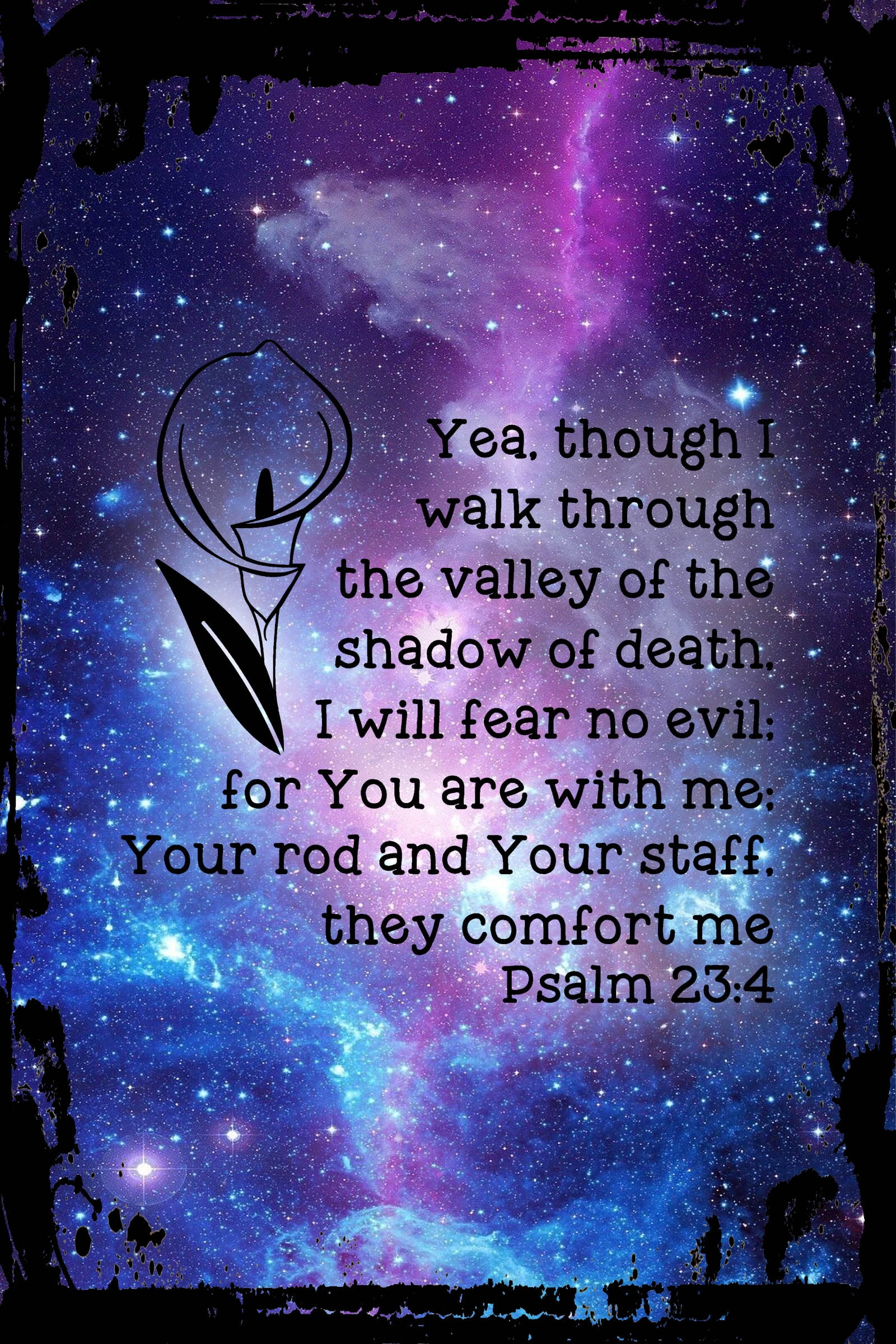 Galaxy Inspirational Wall Art Flat Canvas Wall Art Print Walk through the valley of the shadow ...