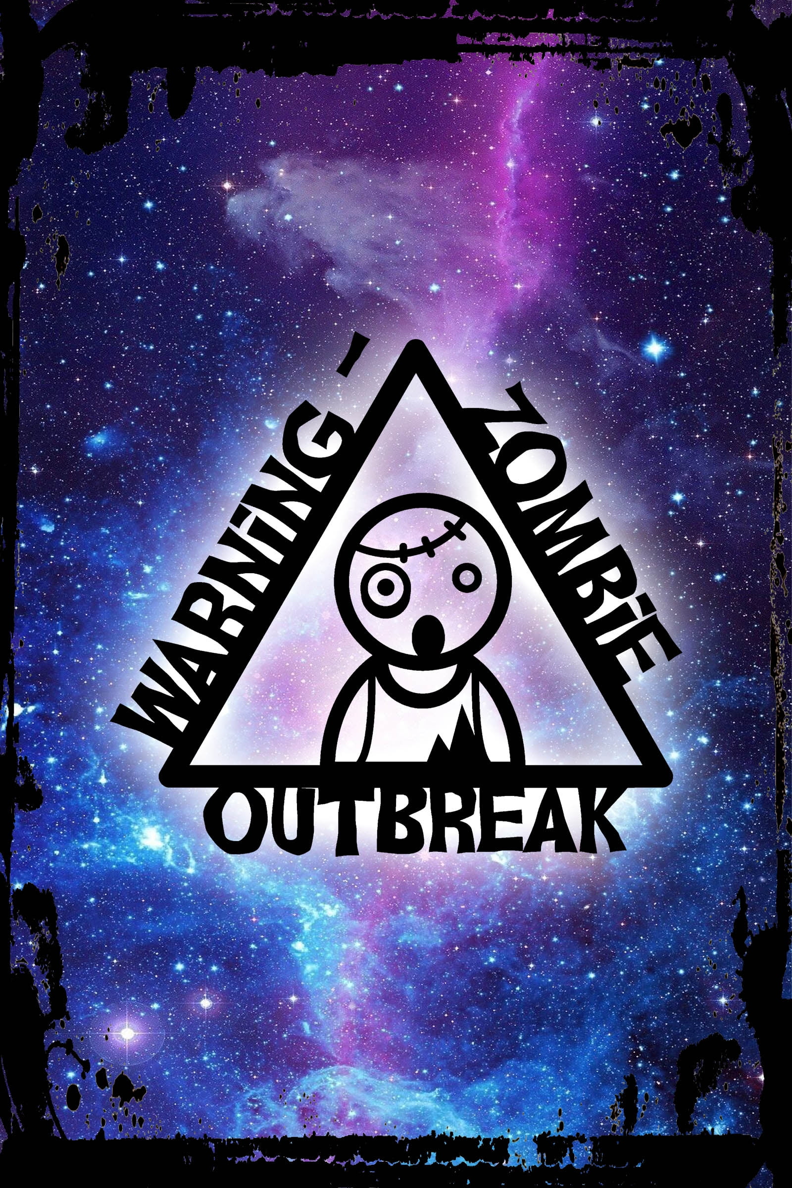 Galaxy Inspirational Wall Art Flat Canvas Wall Art Print Warning zombie ...