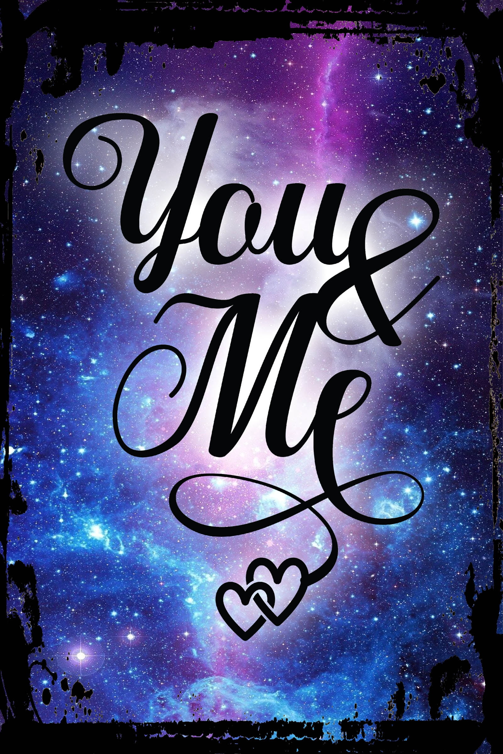 Galaxy Inspirational Wall Art Flat Canvas Wall Art Print You and me ...