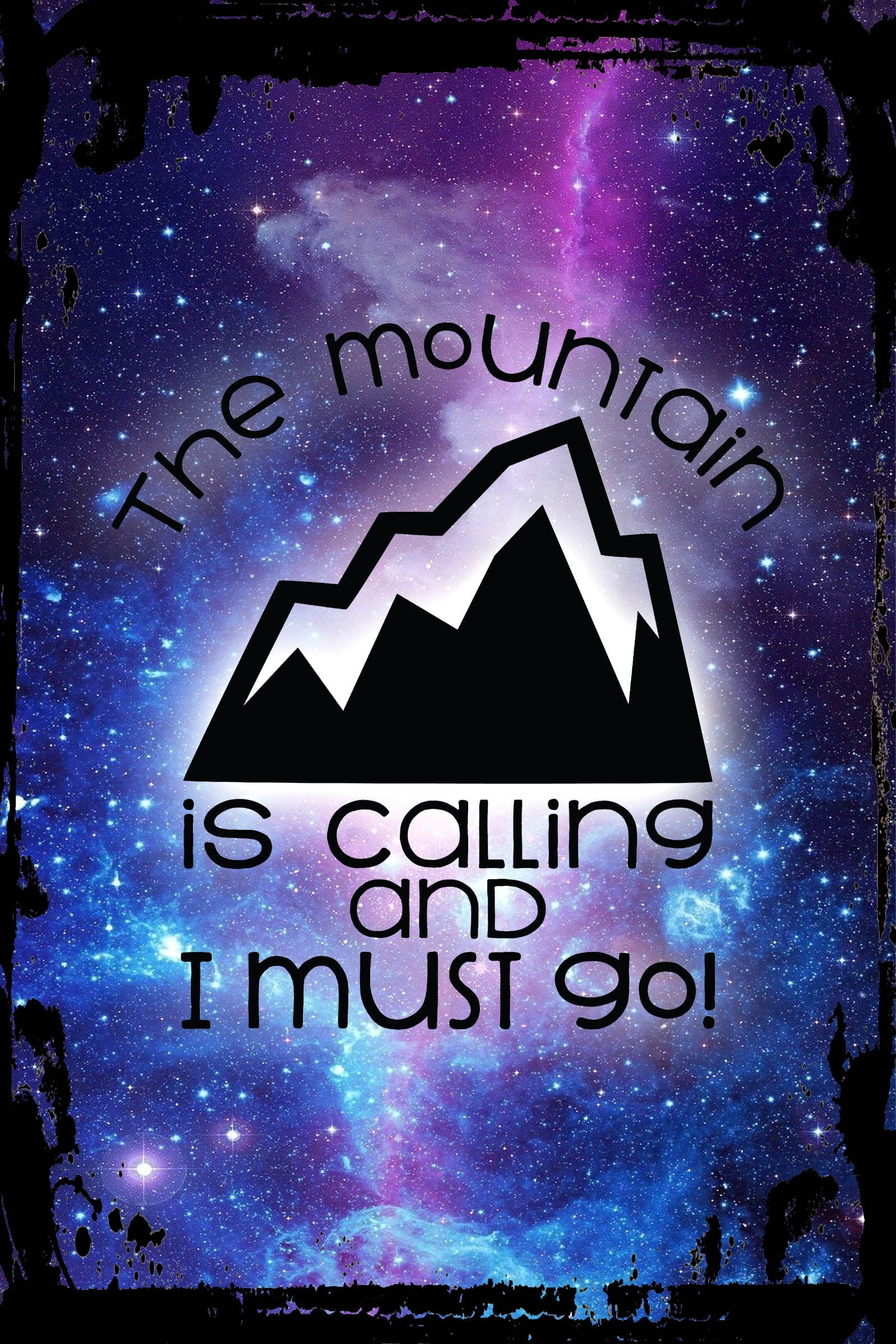 Galaxy Inspirational Wall Art Flat Canvas Wall Art Print The mountain ...