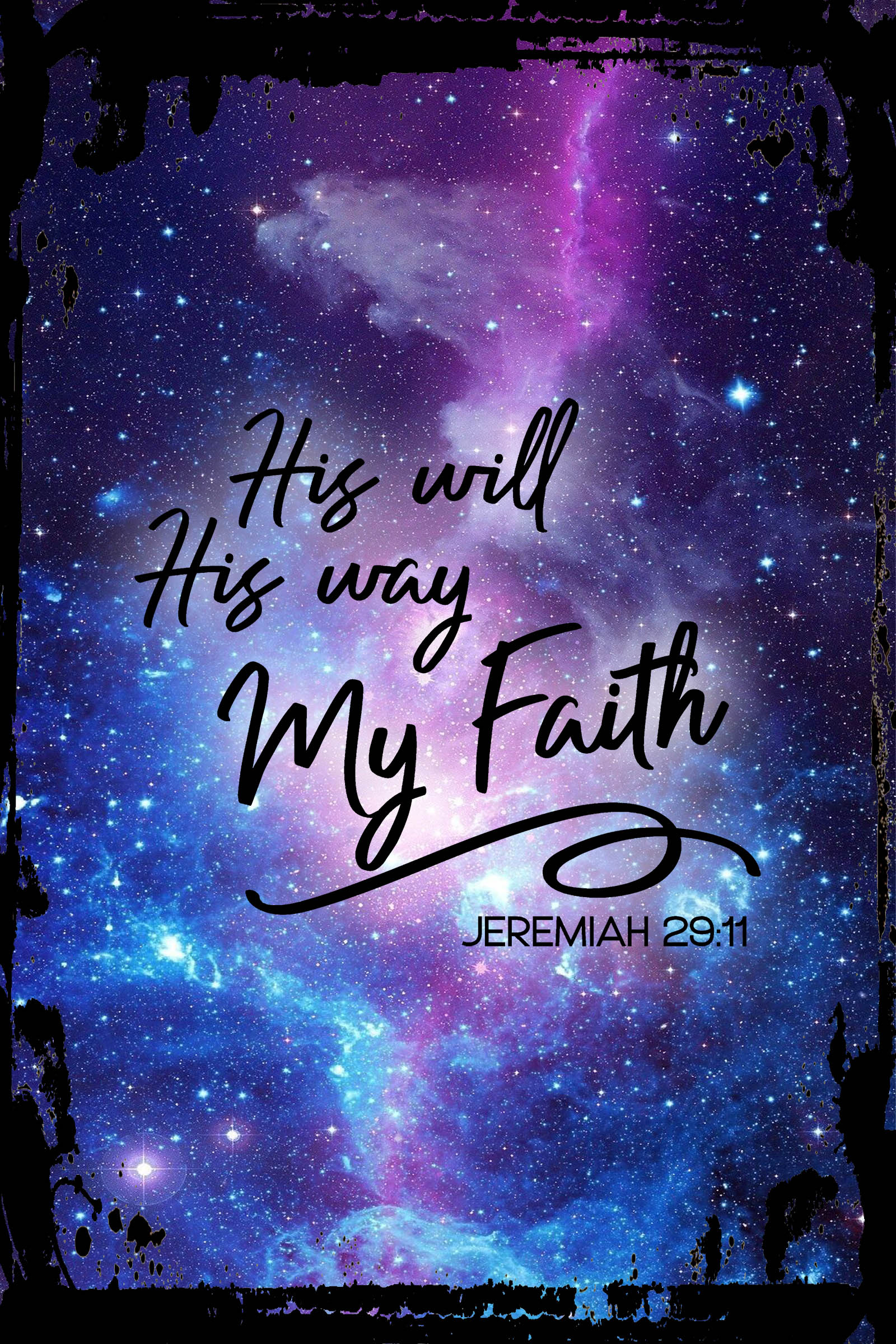 Galaxy Inspirational Wall Art Flat Canvas Wall Art Print His will his ...