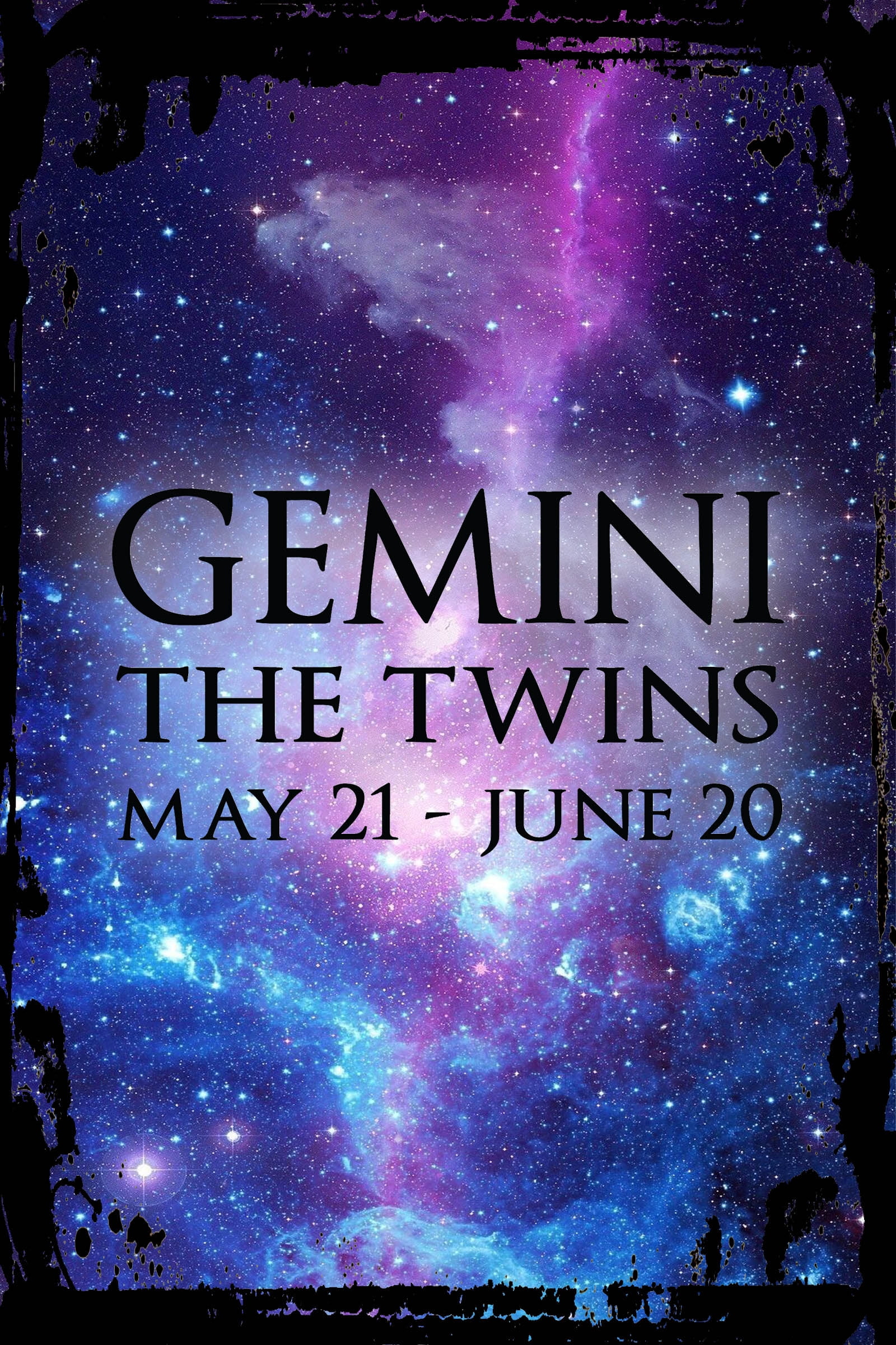 Galaxy Inspirational Wall Art Gemini the twins caps May 21-June 20 ...