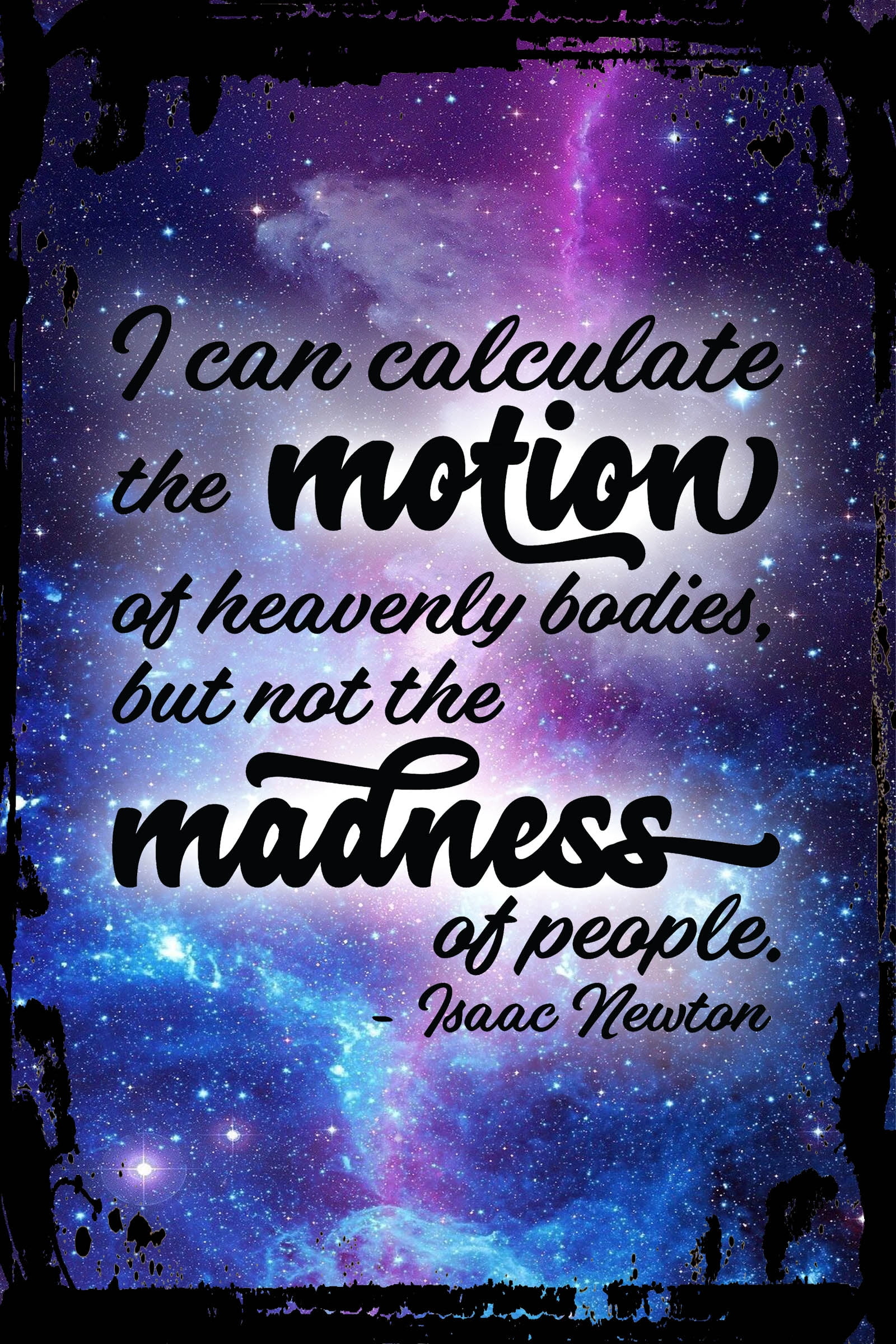 Galaxy Inspirational Wall Art I can calculate the motion of heavenly ...