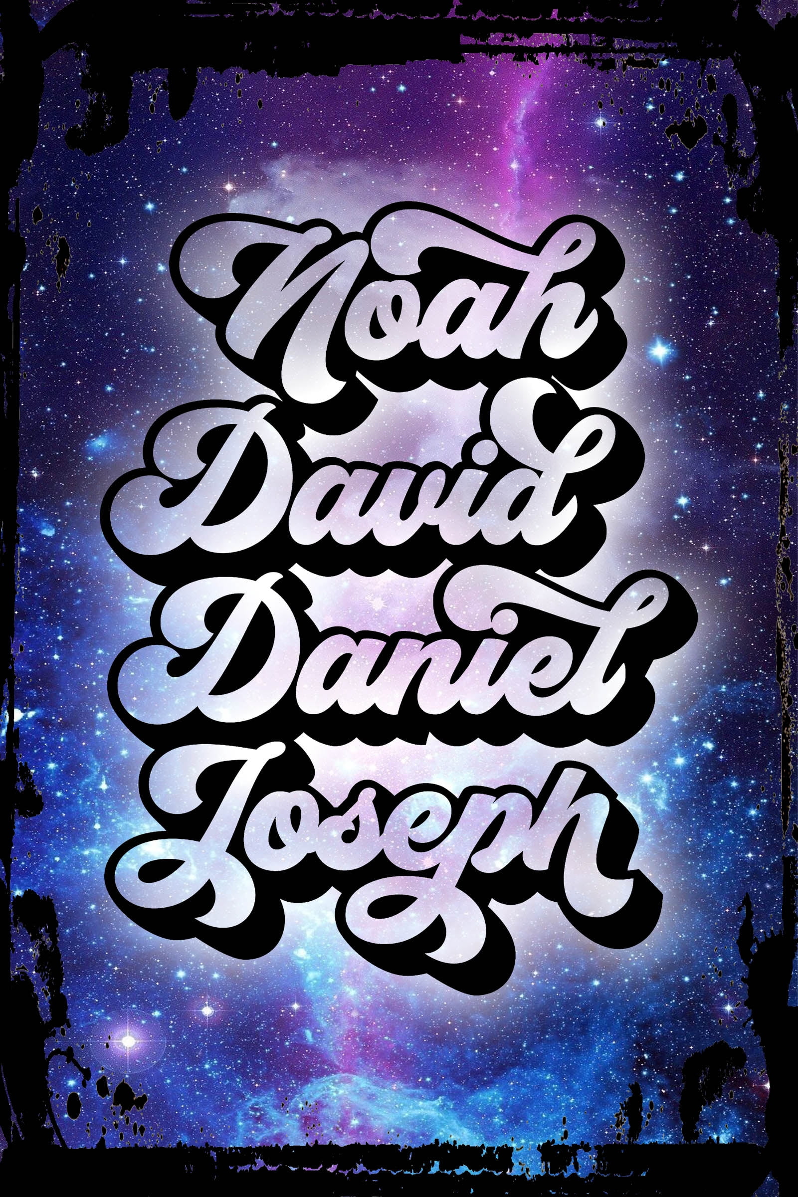 Galaxy Inspirational Wall Art Noah David Daniel Joseph bible squad ...