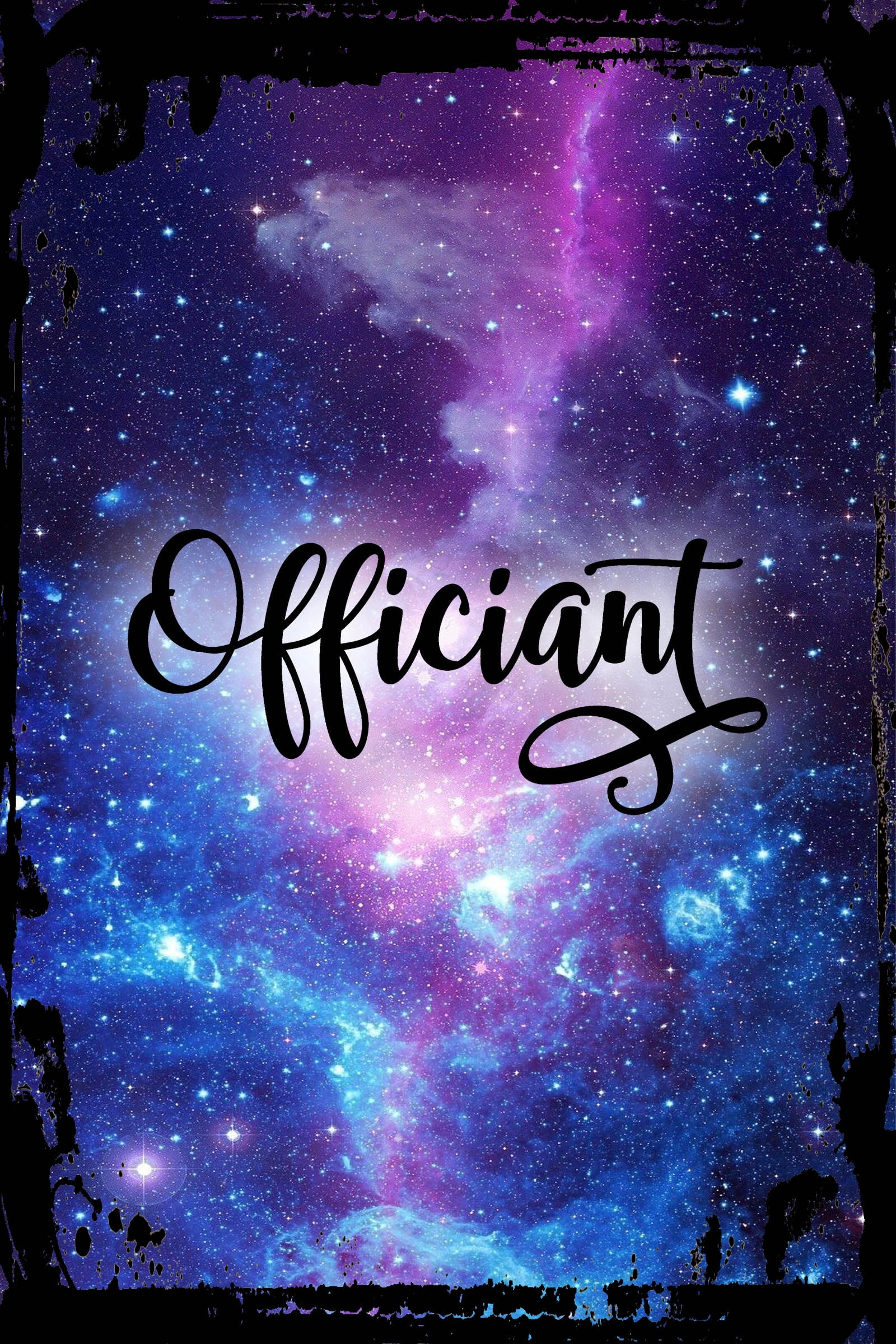 Galaxy Inspirational Wall Art Officiant cursive wedding marriage couple ...