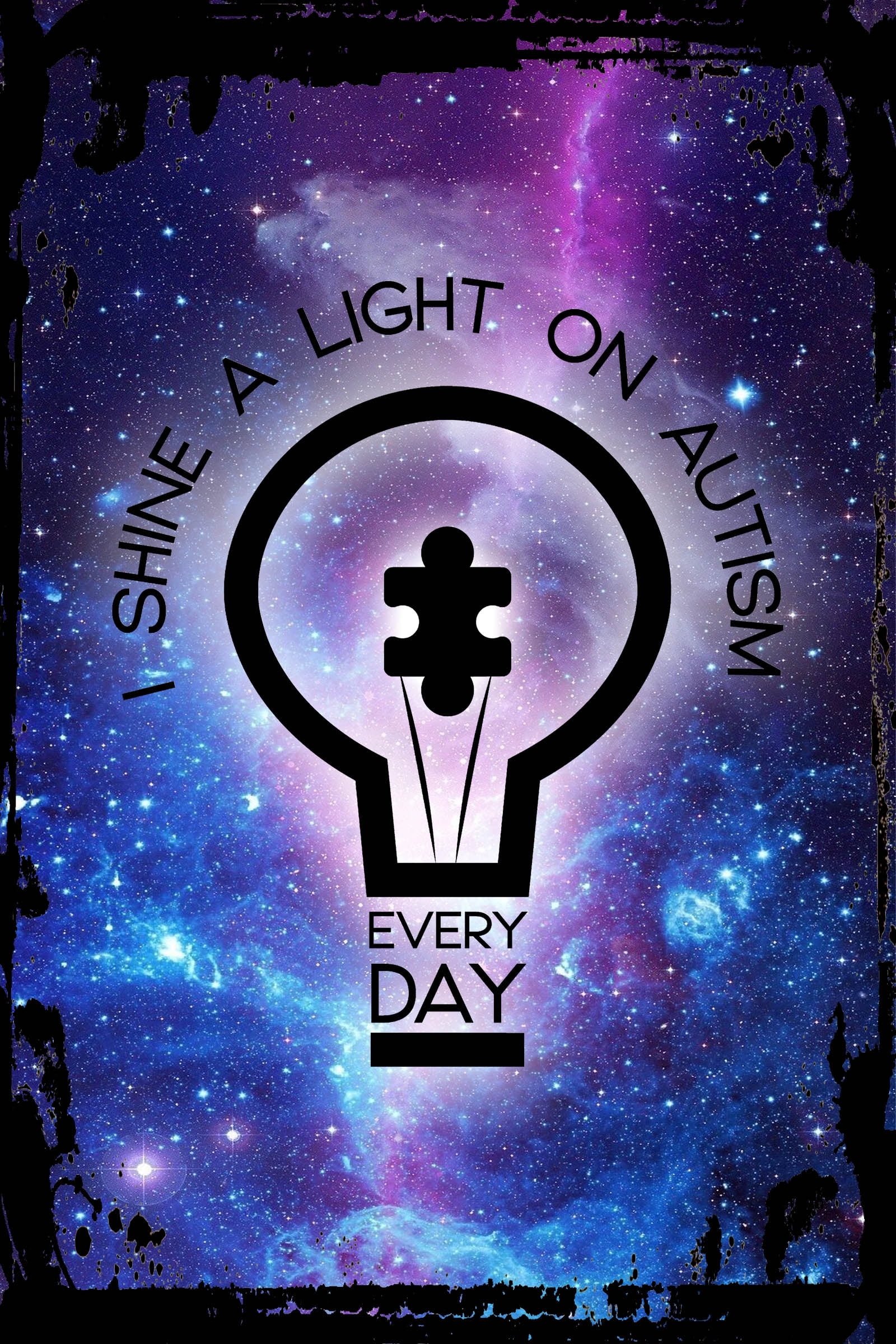 Galaxy Inspirational Wall Art Shine A Light On Autism Every Day Autism ...