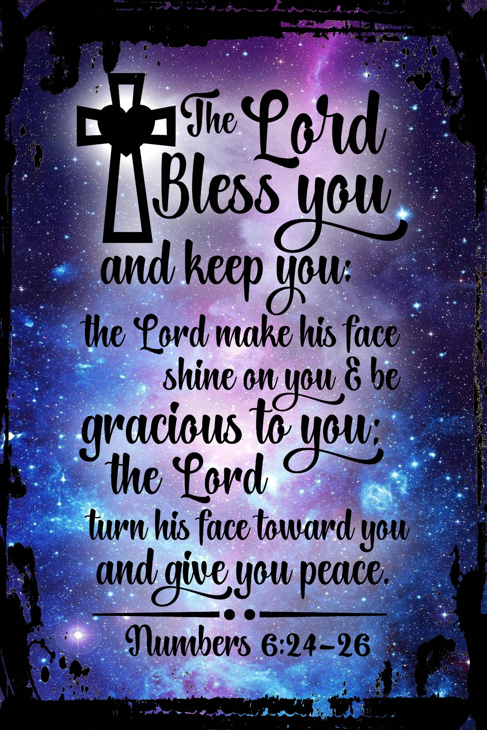Galaxy Inspirational Wall Art The lord bless you & keep youâ€¦ numbers ...