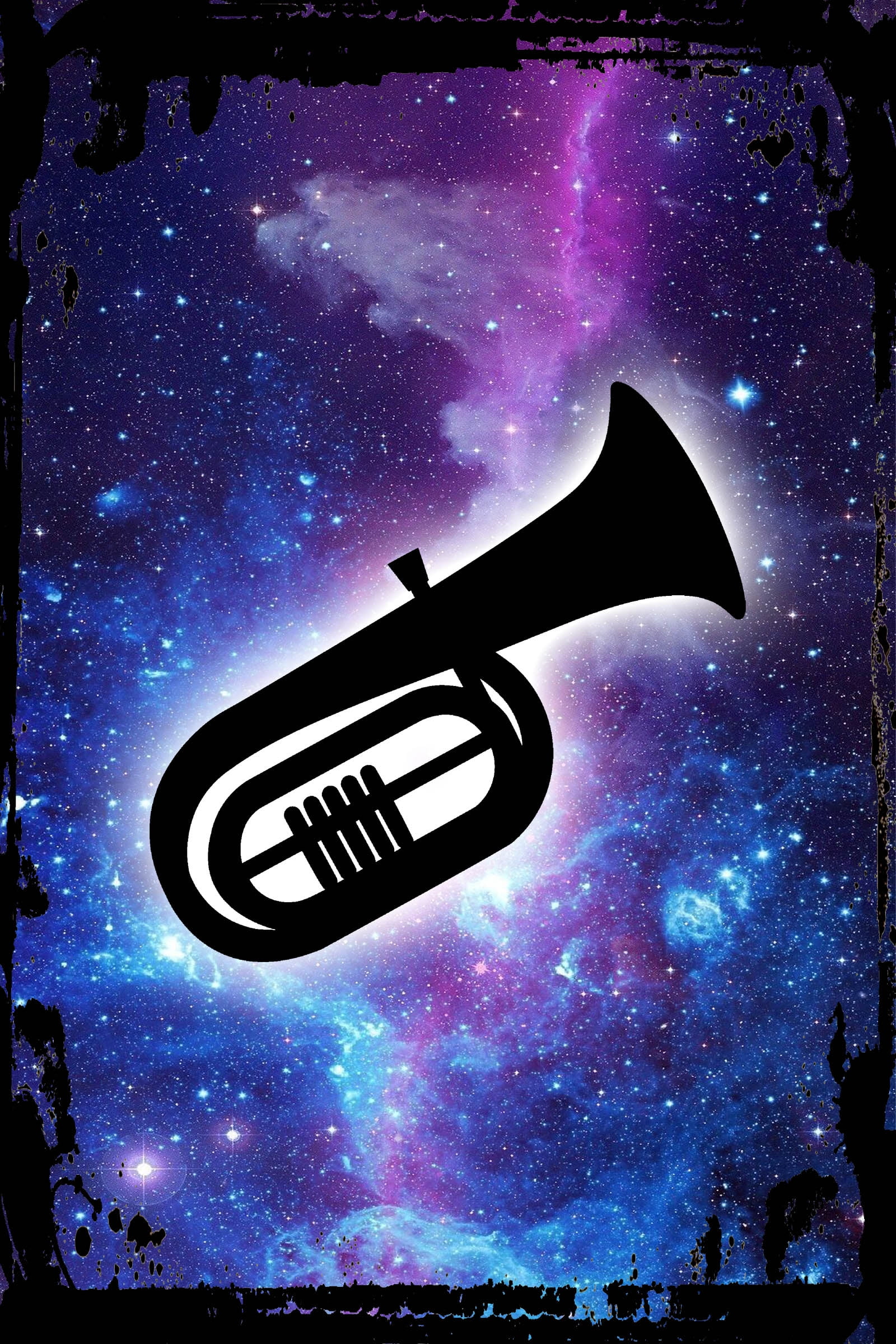 Galaxy Inspirational Wall Art Tuba silhouette music band instrument ...