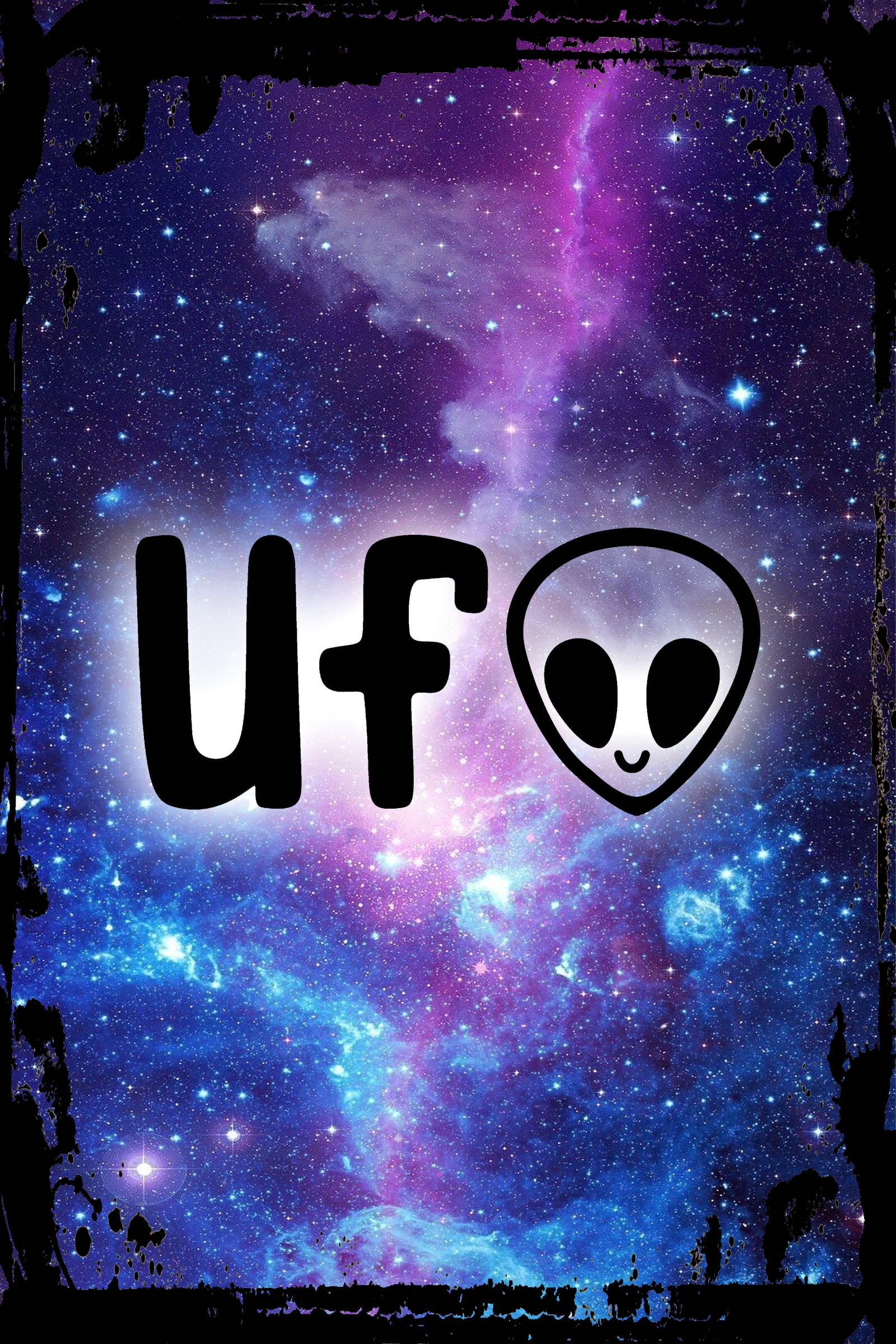 Galaxy Inspirational Wall Art UFO smiling alien believe ...