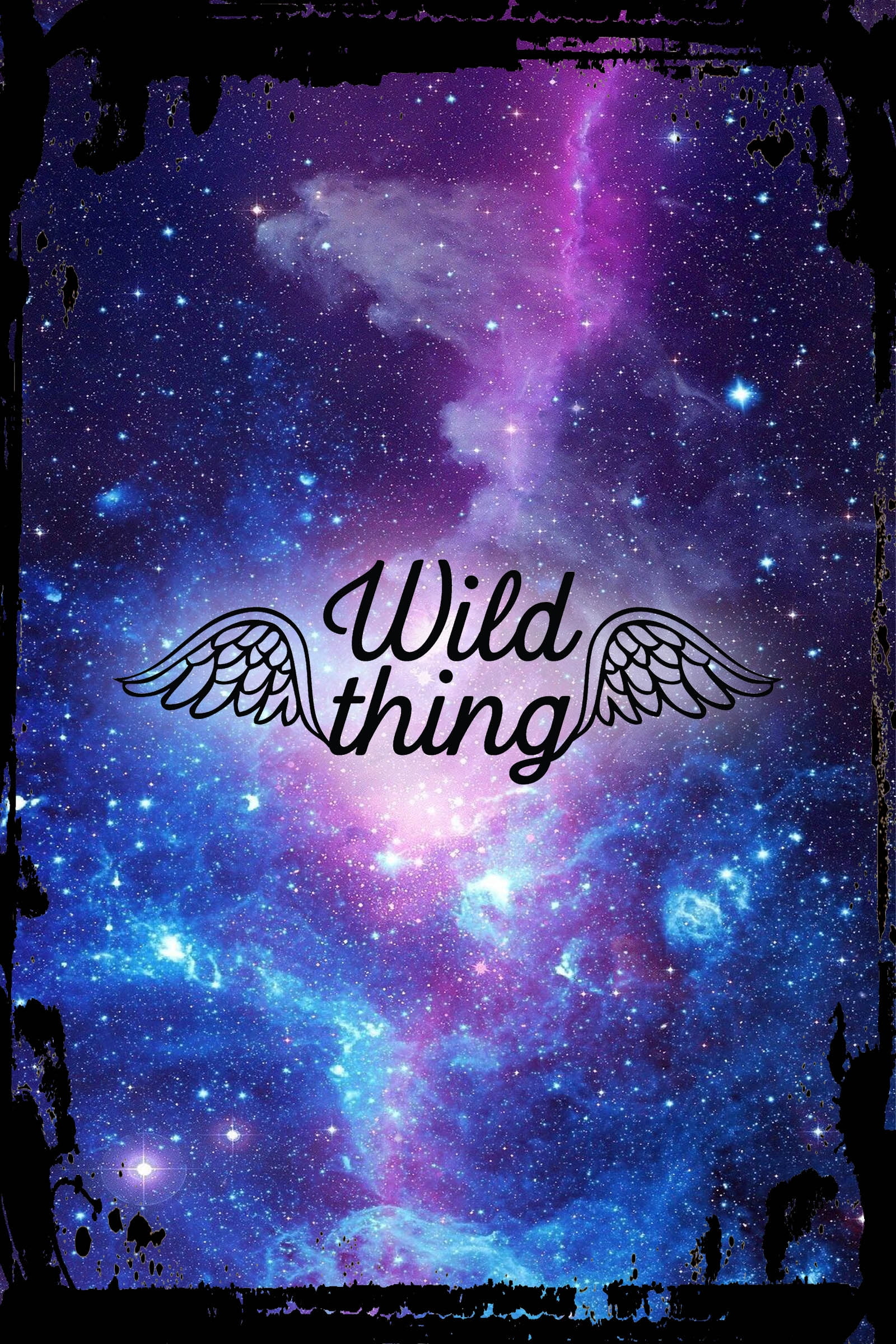 Galaxy Inspirational Wall Art Wild thing angel wings cursive motorcycle ...