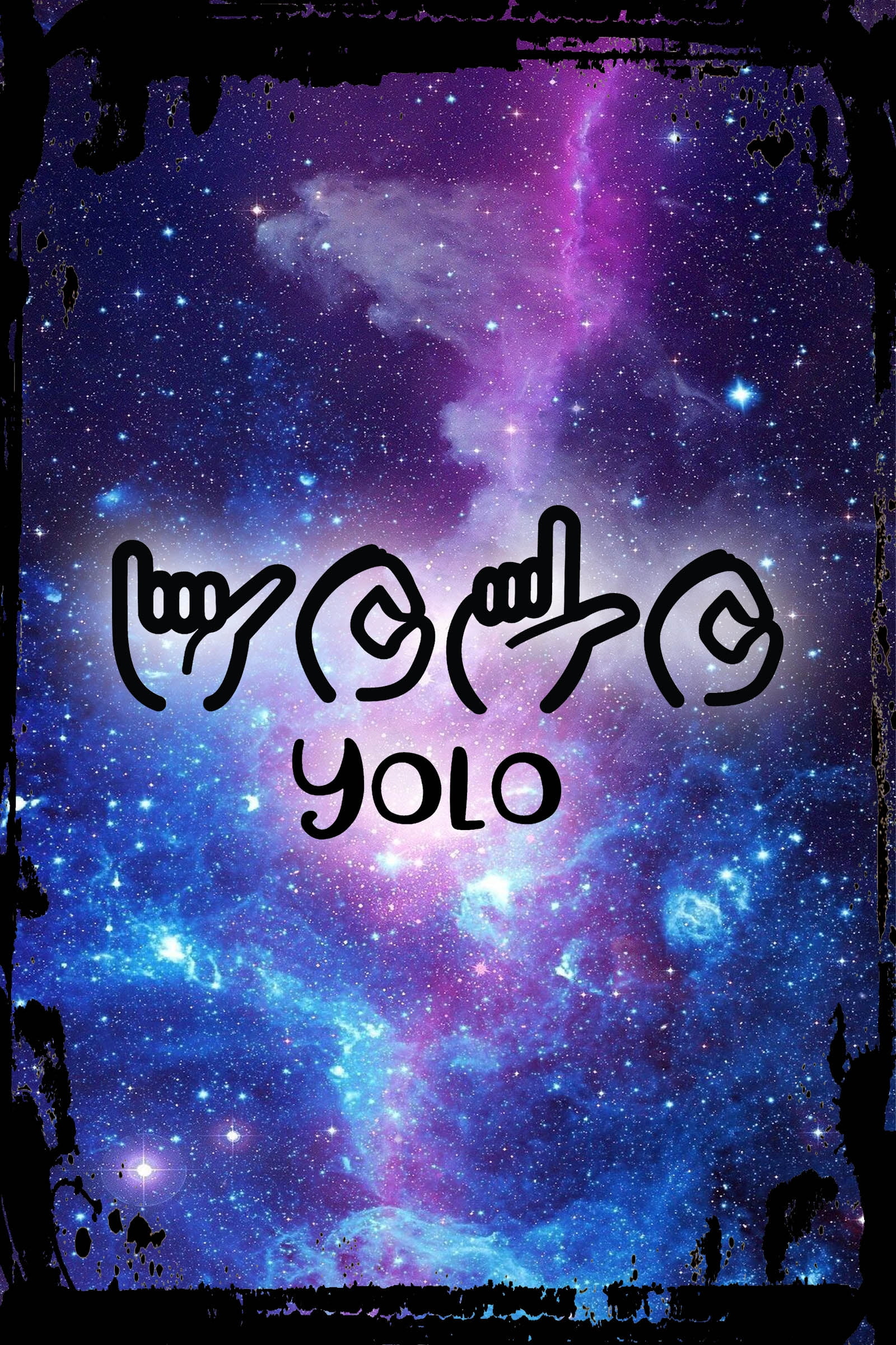 Galaxy Inspirational Wall Art YOLO sign language ASL hands you only live once Metal Wall Art ...