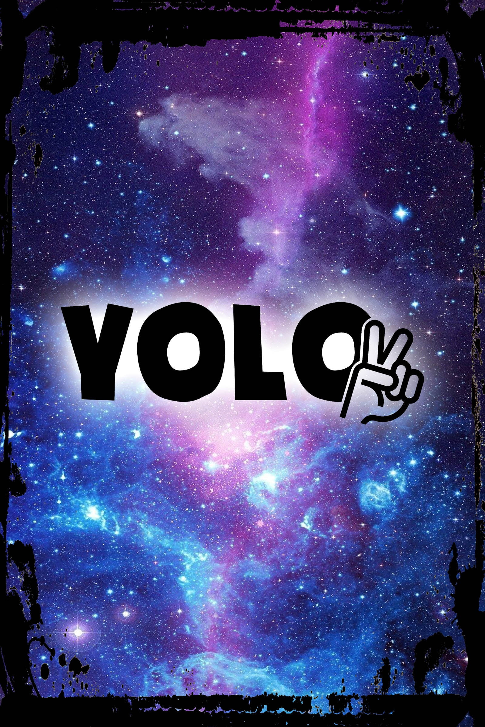 Galaxy Inspirational Wall Art Yolo Peace Sign Lifestyle Sayings Metal ...