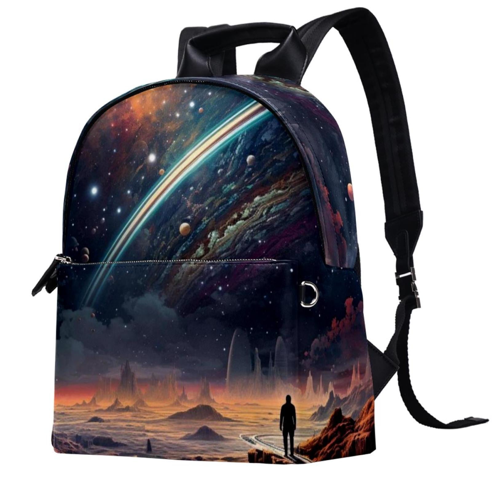 Galaxy Large Leather School Bags Cute Backpacks with Printed Design for Men Women Teens Work ...
