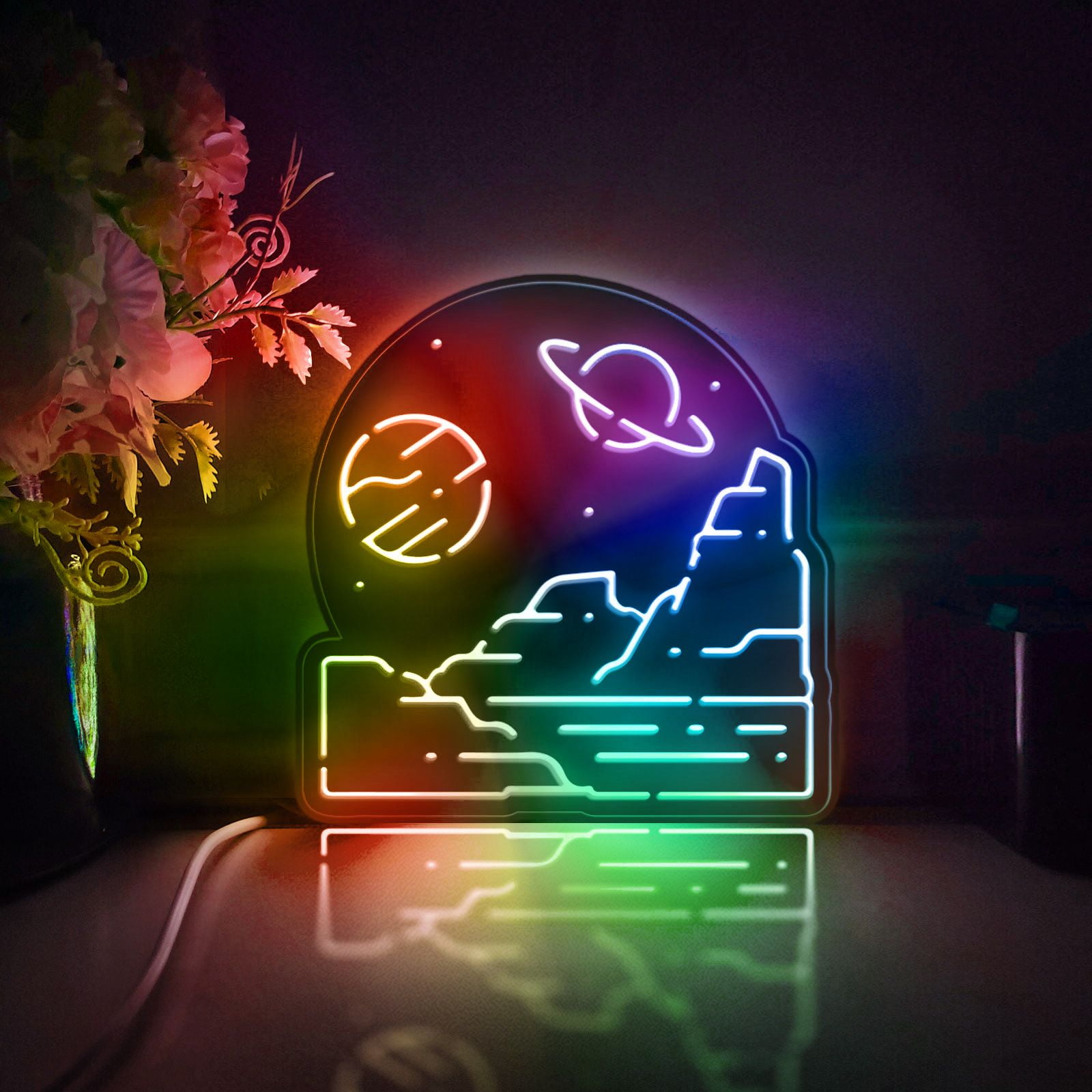 Galaxy Led Light Box, Dimmable Neon-Like Light Signs USB Power for Wall Decor Bedroom Decoration ...