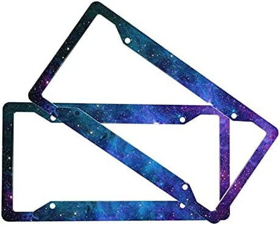 Galaxy License Plate Frame - 2 Pcs Set Novelty Purple Blue License ...