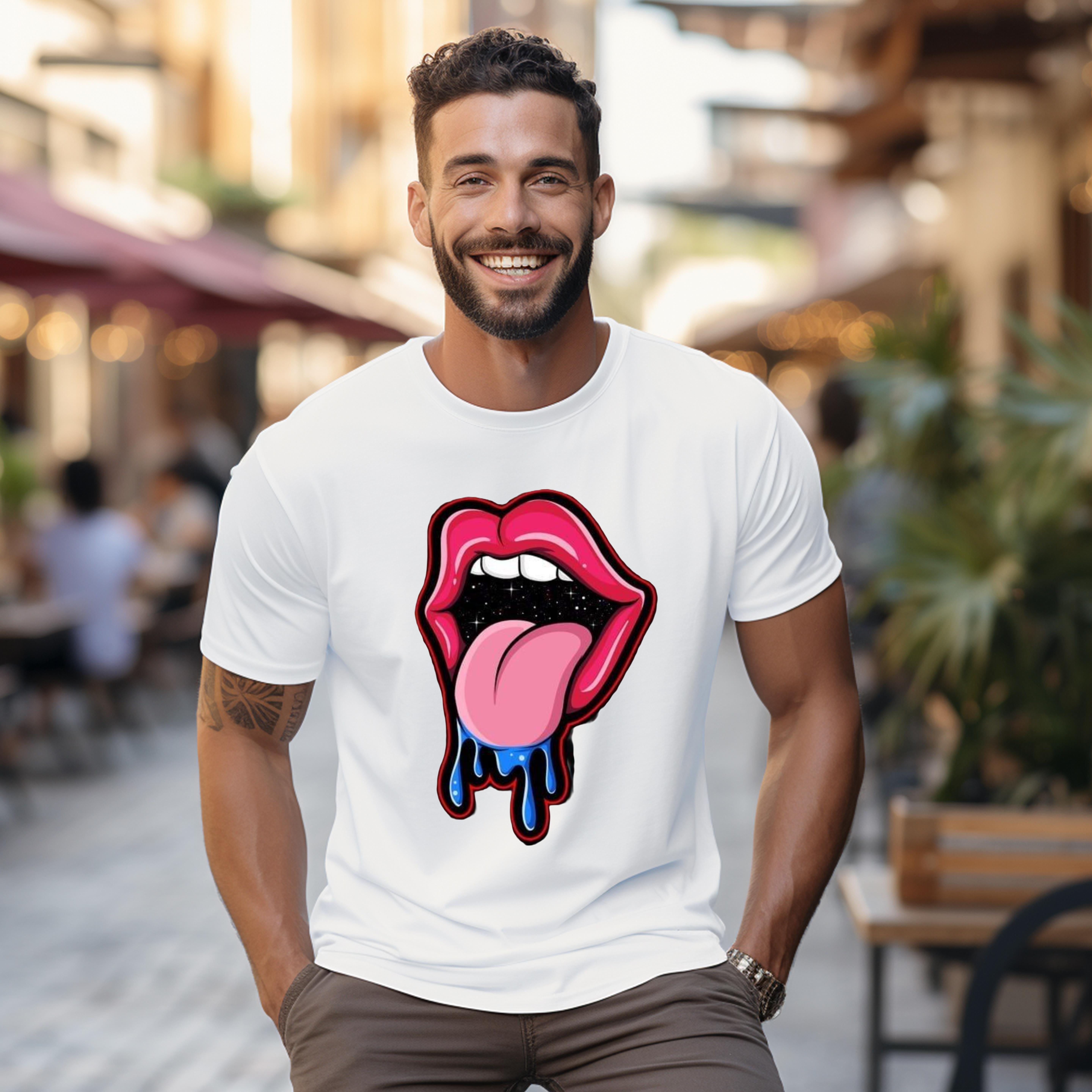 Galaxy Lips Tongue Drip T-SHIRT/SWEAT/HOODIE - Graphic Tee - Walmart.com