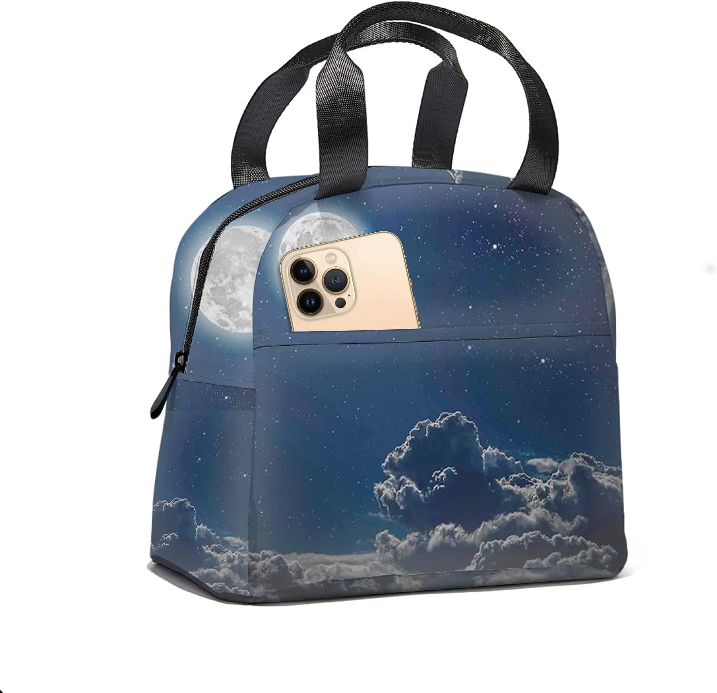 Galaxy Lunch Bags Lunch Box For Women & Men Adult,Moon and Stars in Sky ...