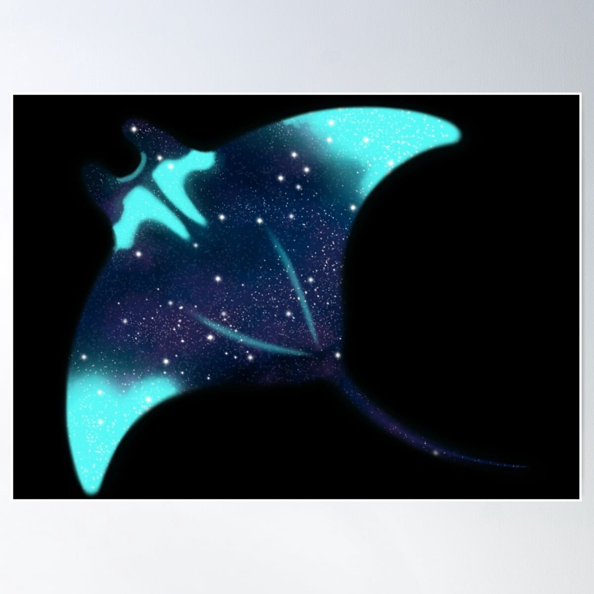 Galaxy Manta Ray Poster Wall Art, Modern Wall Decor For Living Room ...