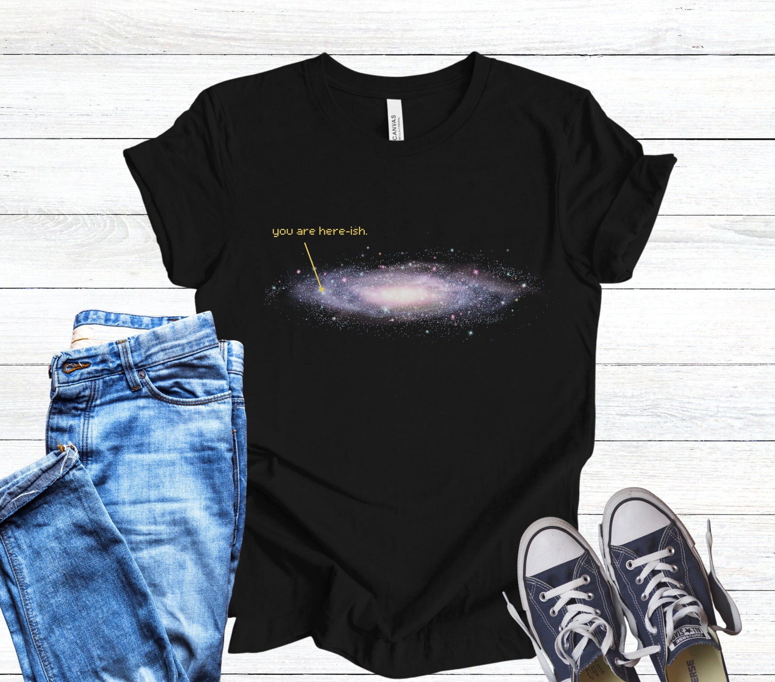 Galaxy Milky Way You Are Here-Ish Tee, Cosmic Universe Illustration ...