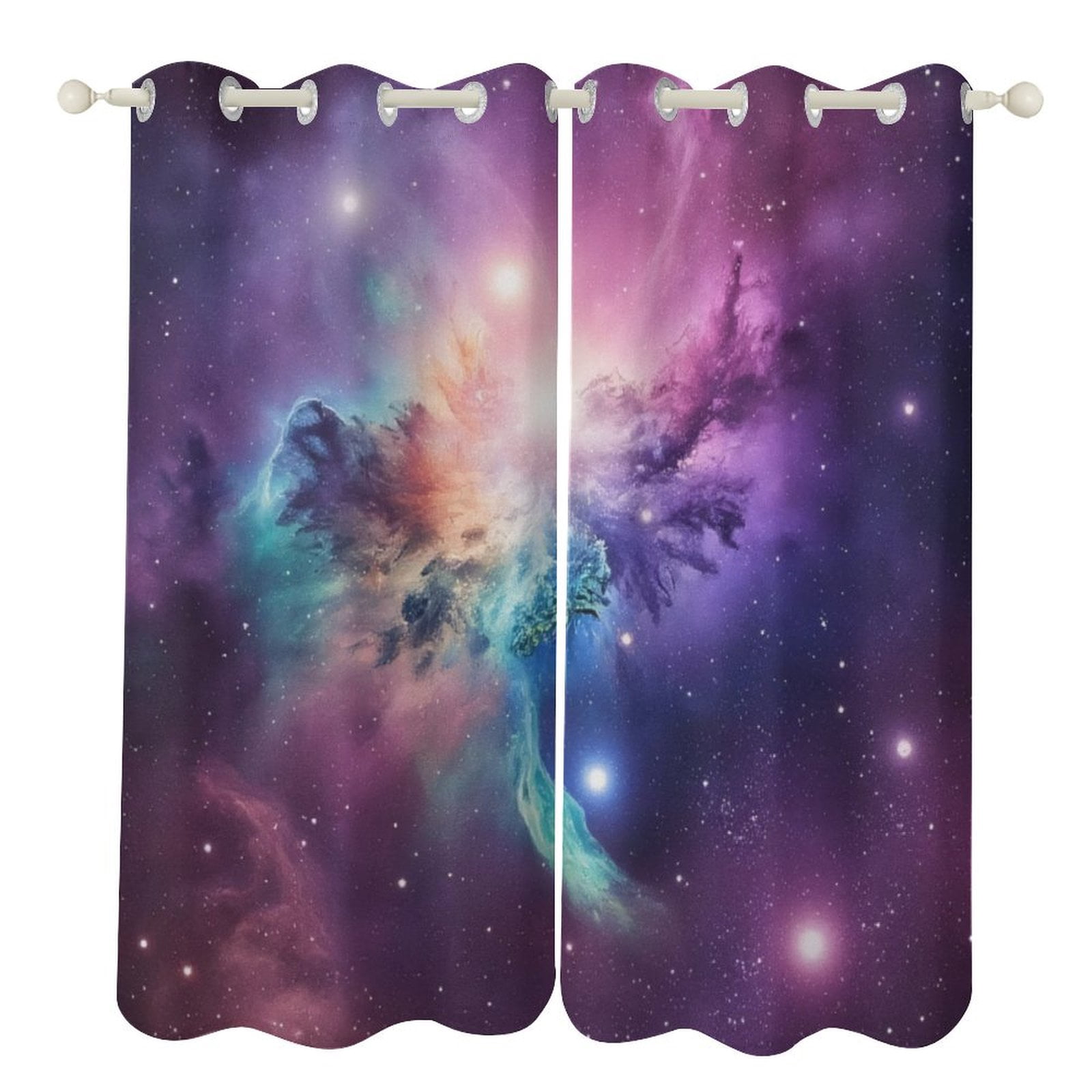 Galaxy Nebula Dream(1)-3 Luxury Window Curtains Blinds for Living Room ...