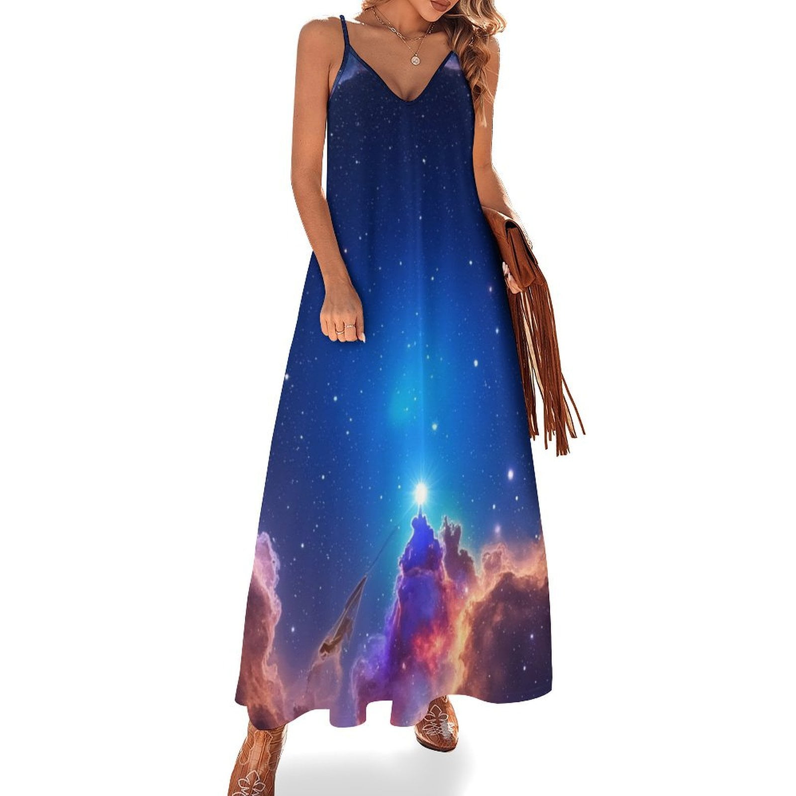 Galaxy Nebula Dream(2)-3 Fine Art Sleeveless Dress Summer Dress Woman ...