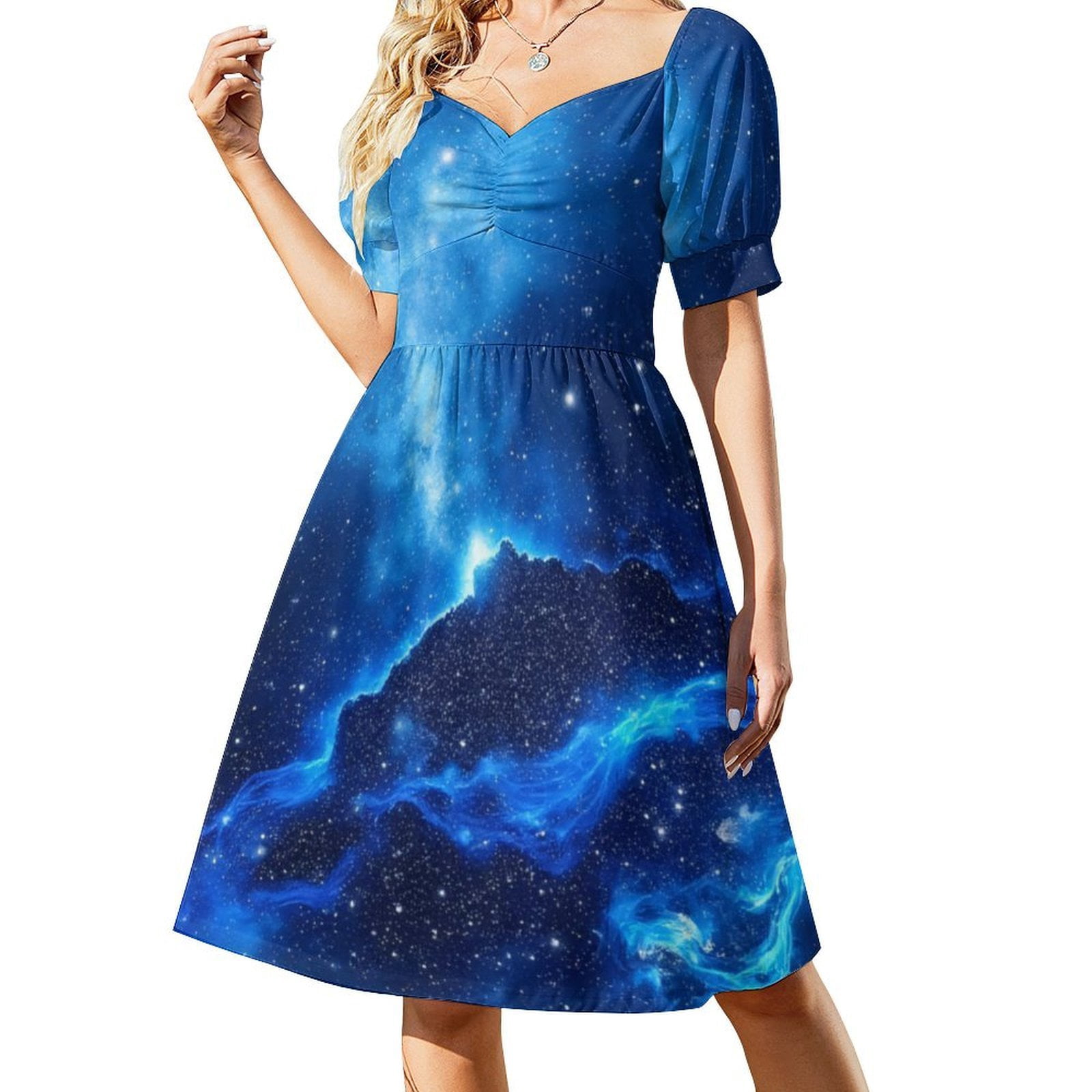 Galaxy Nebula Space Art Summer Women's Dress 2025 Elegant Dresses Plus ...