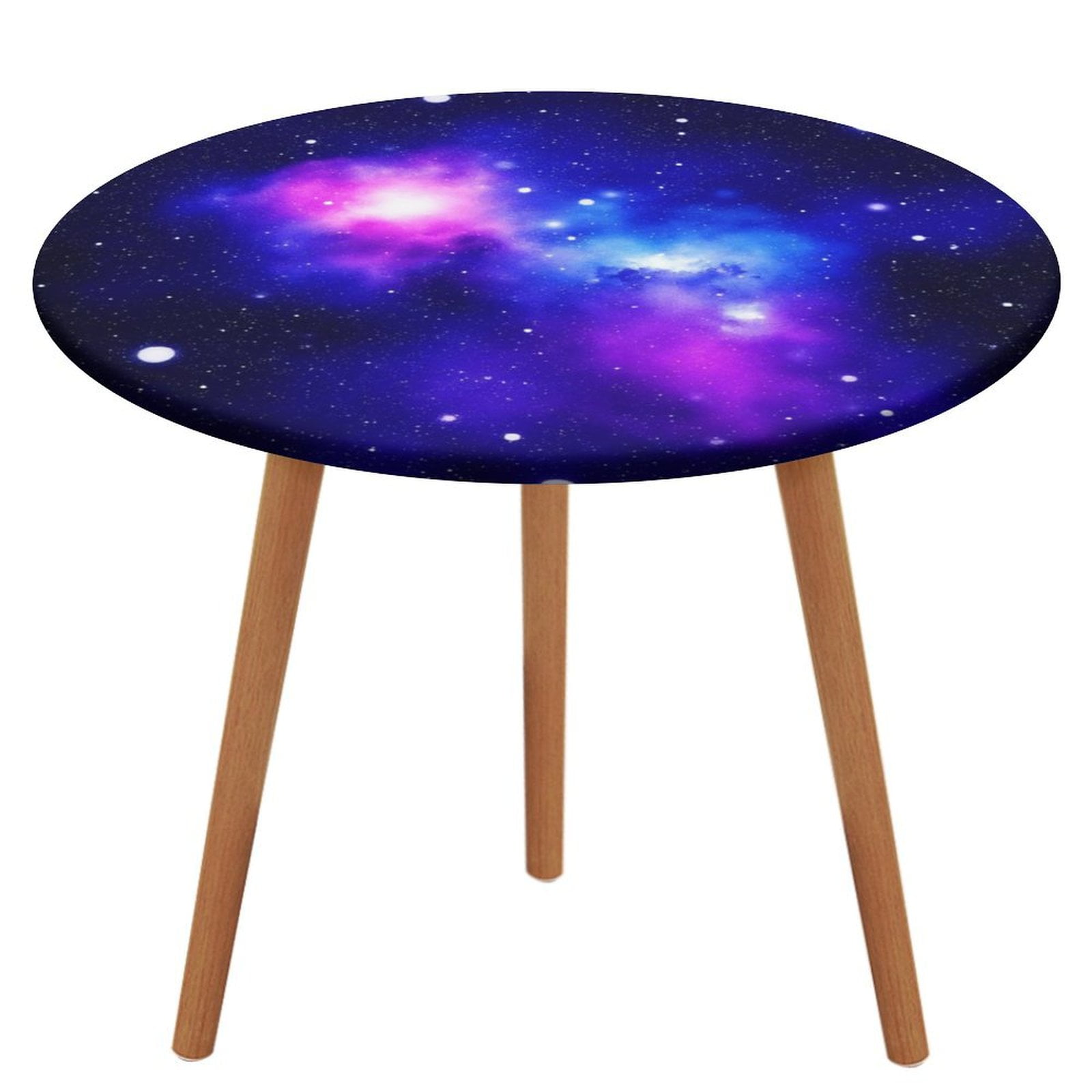 Galaxy Nebula Stars Print Pattern Round Tablecloth Waterproof Elastic Table Clothes for Dining ...