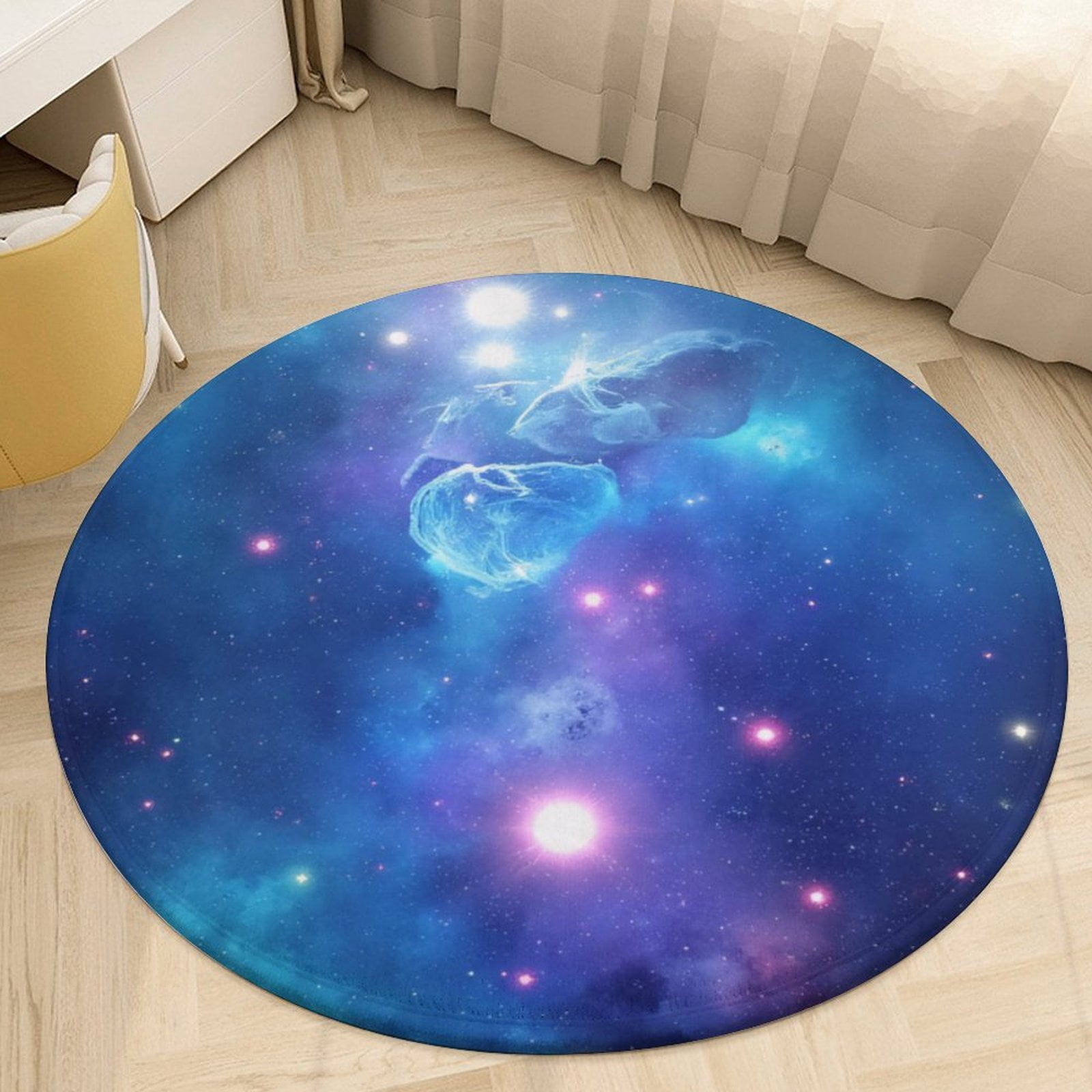 Galaxy Nebula Stars Space Round Area Rugs for Bedroom Living Room, 6FT ...