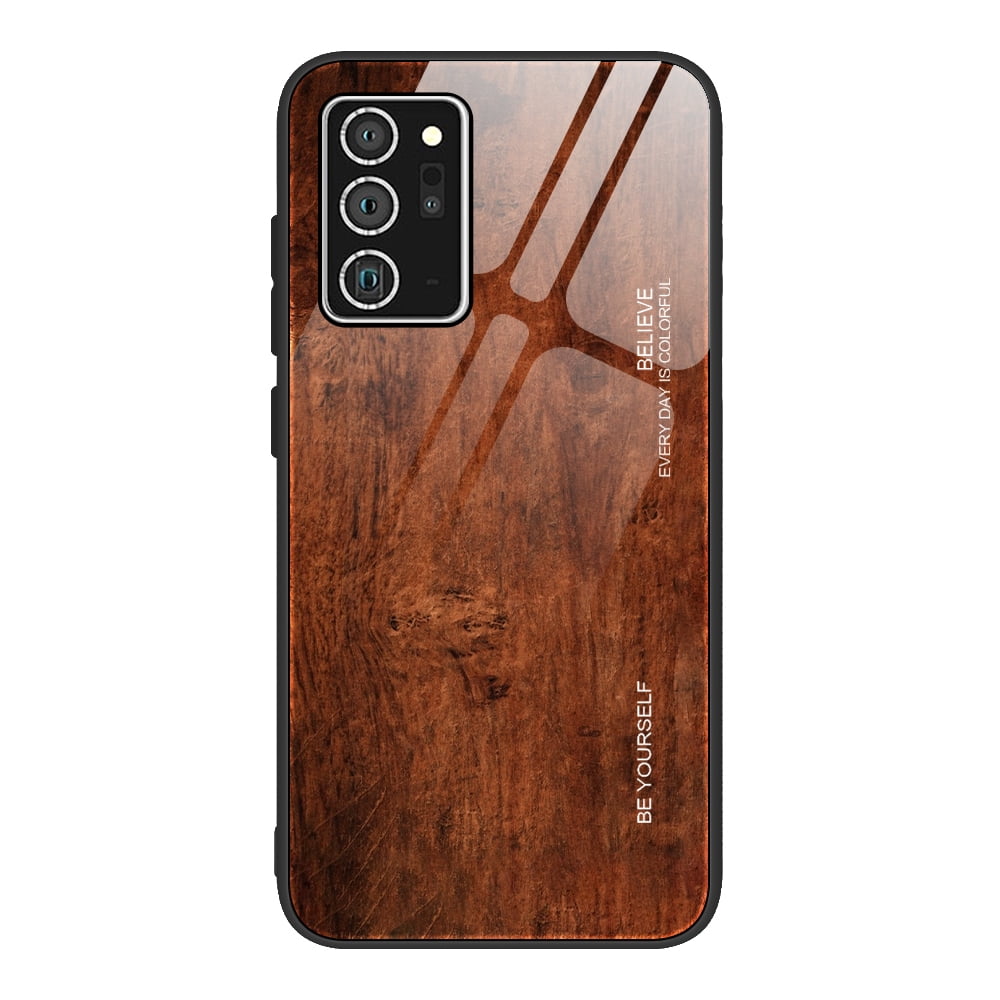 Galaxy Note 20 Ultra Case Cover, Allytech Wooden Texture Silicone Frame ...