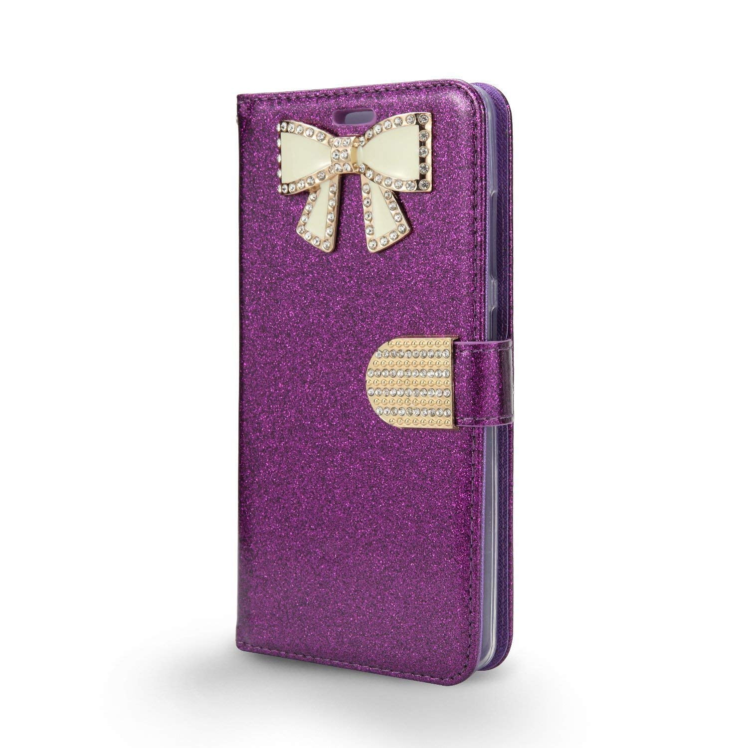 Galaxy Note 9 Wallet Case, Flip Kickstand Case Shiny PU Leather Sparkle ...