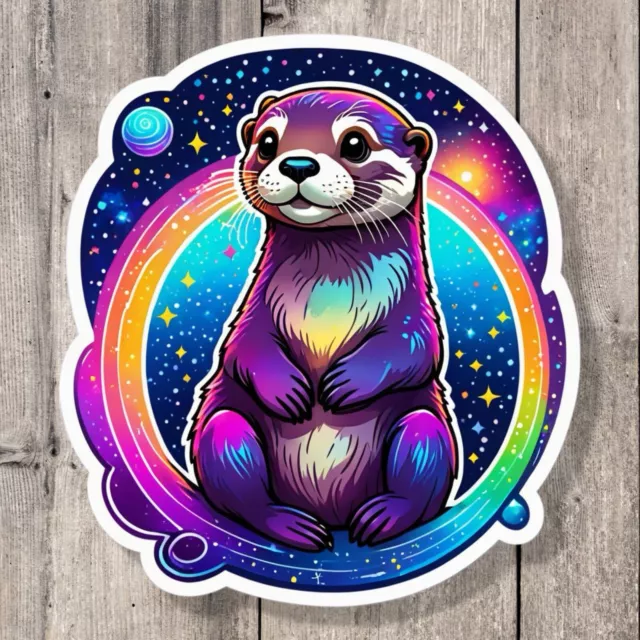 Galaxy Otter Vinyl Sticker Laptop Sticker Water Bottle Sticker ...