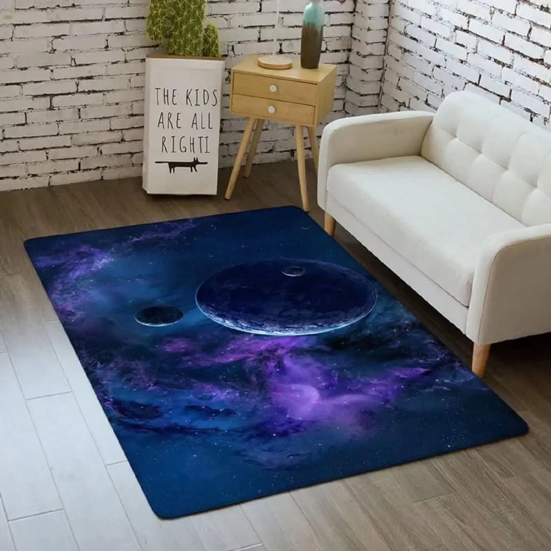 Galaxy Outer Space Carpet for Living Room Home Decor Bedroom Floor Mats ...