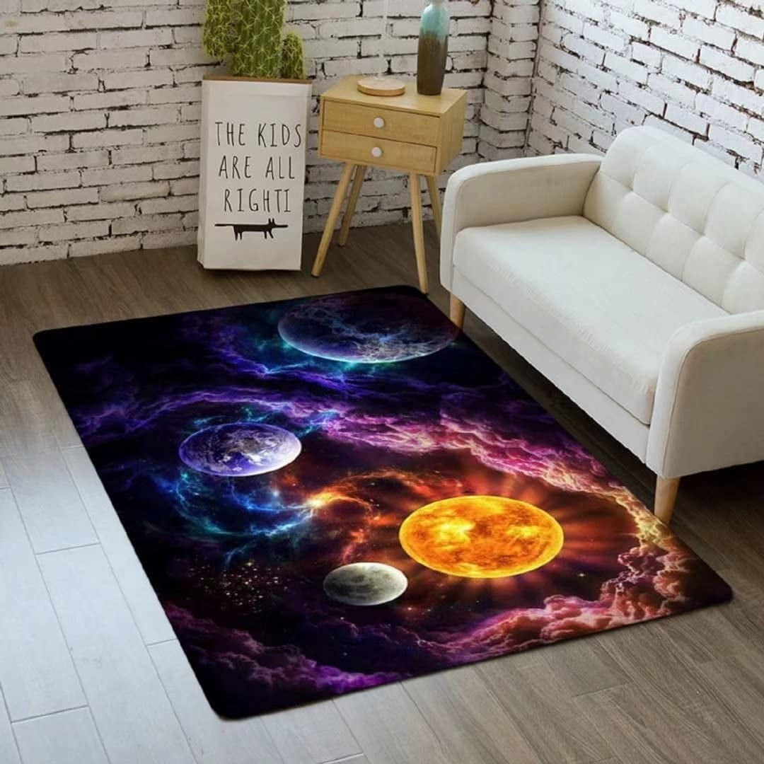 Galaxy Outer Space Carpet for Living Room Home Decor Bedroom Floor Mats ...