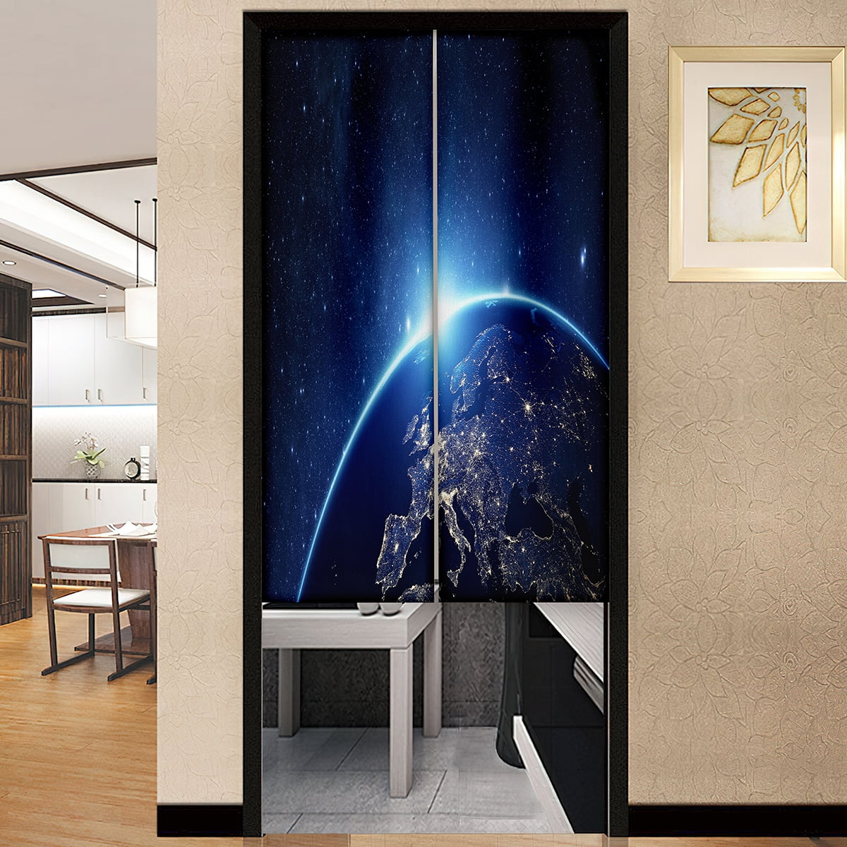 Galaxy Outer Space Door Curtains Universe Starry Sky Psychedelic ...