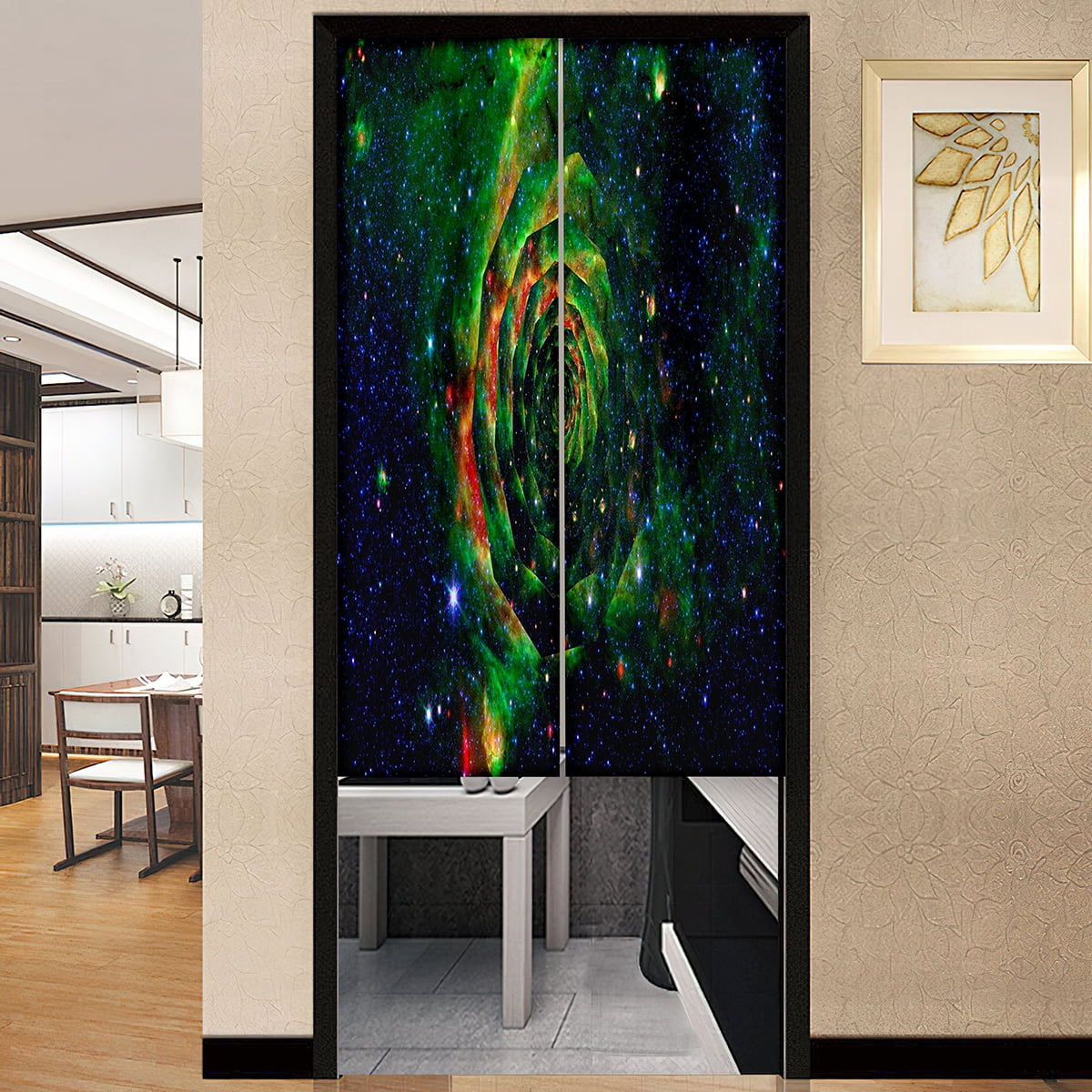 Galaxy Outer Space Door Curtains Universe Starry Sky Psychedelic ...