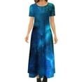 Galaxy Outer Space Dress Flaming Star Nebula Street Wear Boho Beach ...