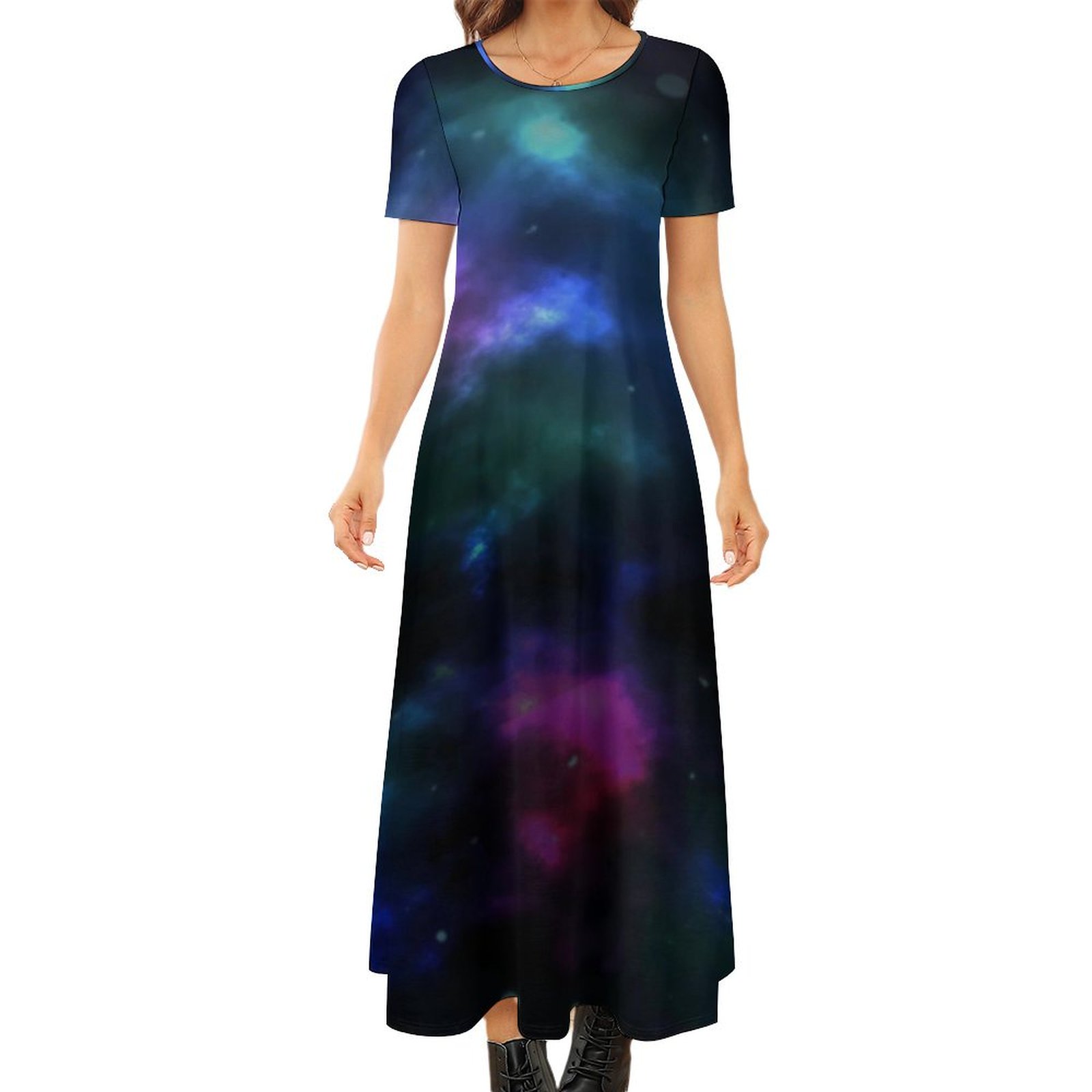 Galaxy Outer Space Dress Flaming Star Nebula Street Wear Boho Beach ...