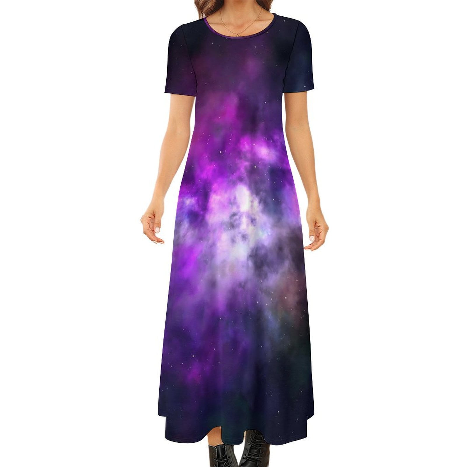 Galaxy Outer Space Dress Flaming Star Nebula Street Wear Boho Beach ...