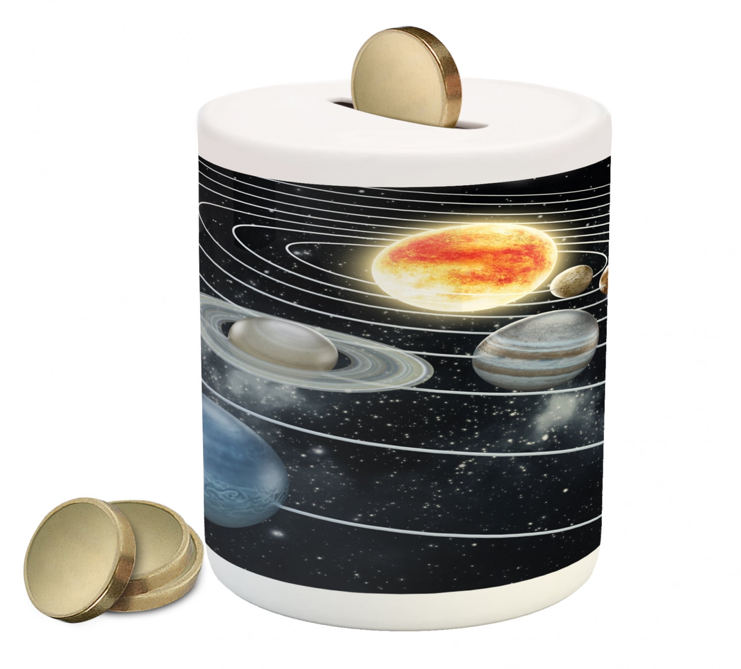Galaxy Piggy Bank, Solar System All 8 Planets and the Sun Pluto Jupiter ...