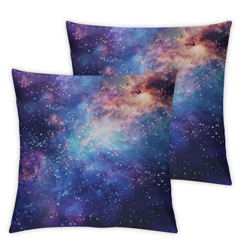 Galaxy Pillow Cover Large Blue Purple Outer Space Nebula Universe ...