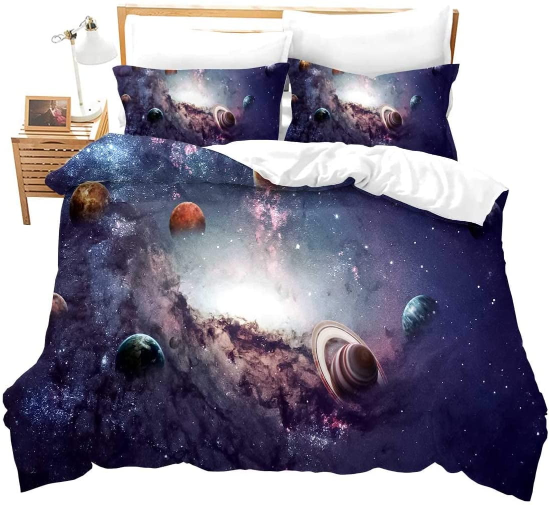 Galaxy Planet Printed Duvet Cover Universe Decor Bedding Duvet Cover ...