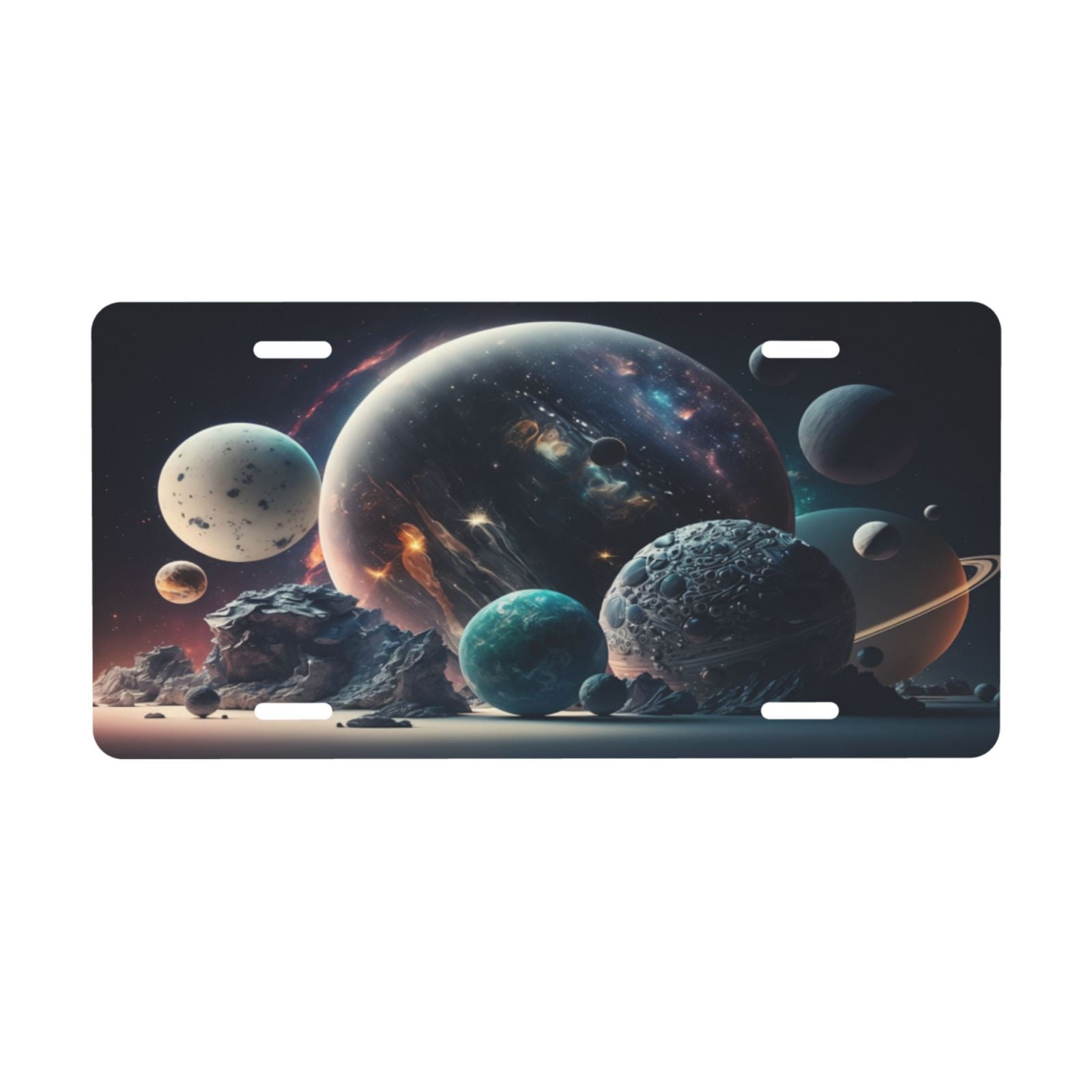 Galaxy Planets License Plate Front Metal Car Plate 6×12 Inch Aluminum ...