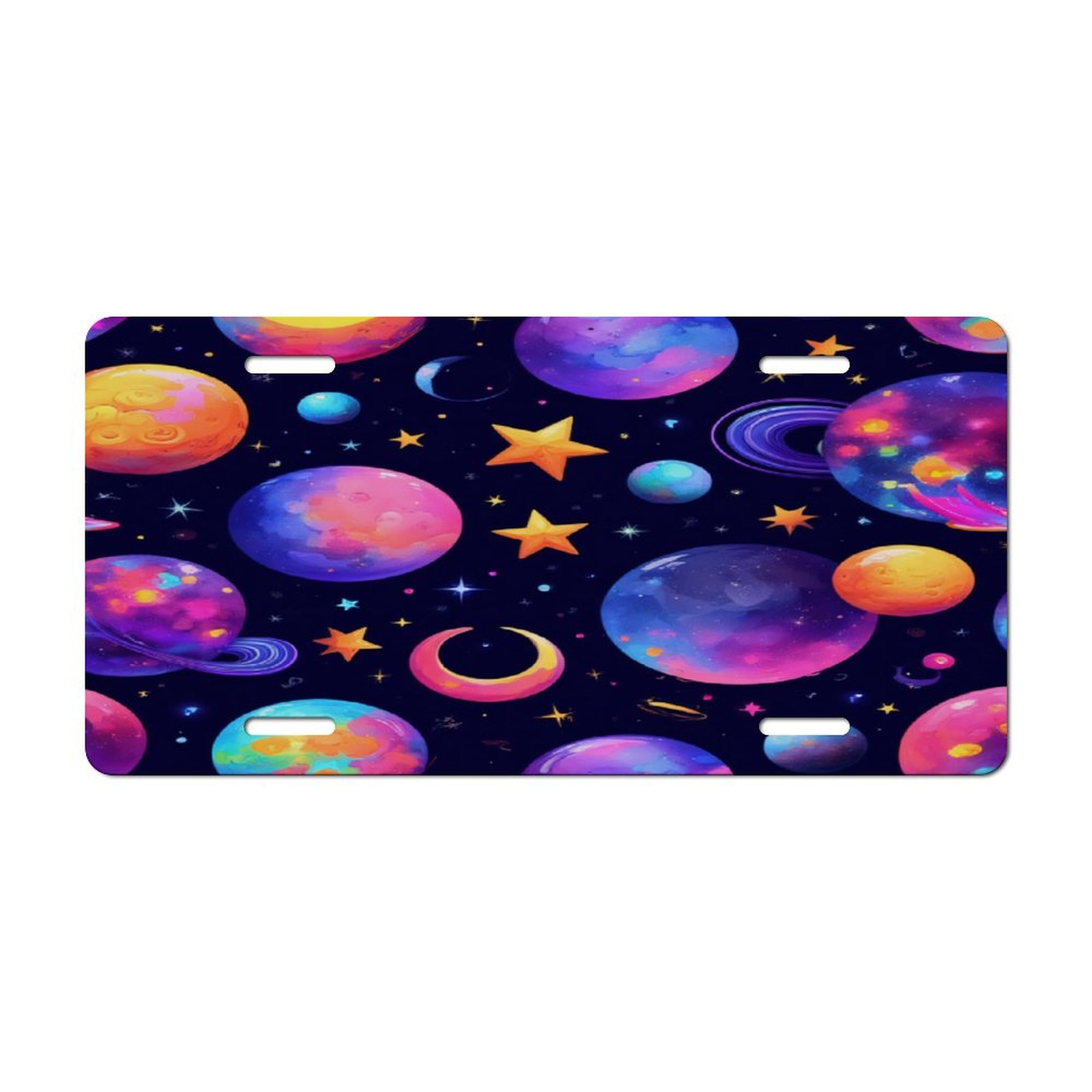 Galaxy Planets Stars Print License Plate Lightweight Aluminum ...