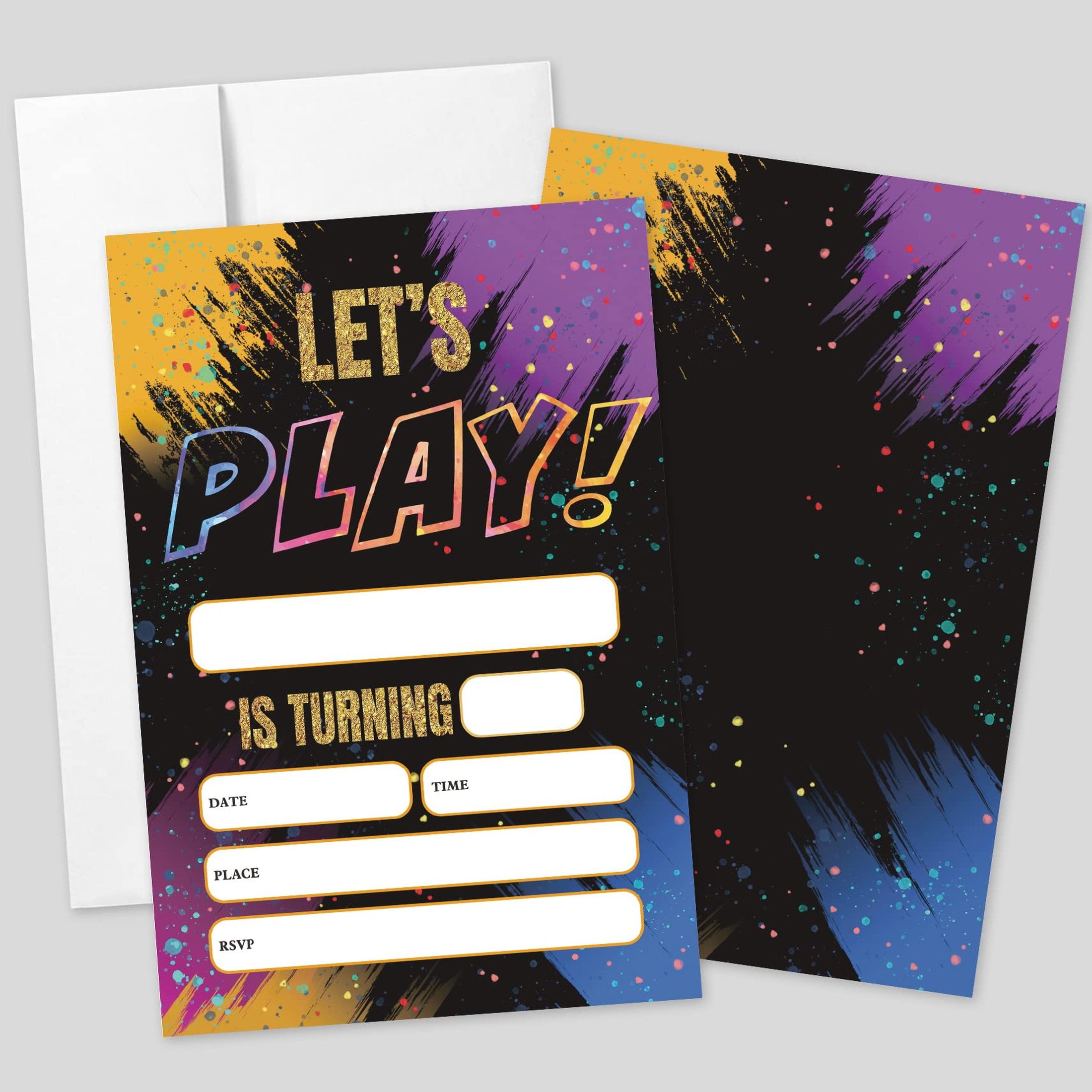 Galaxy Playground Party Invites - 20 Double-Sided Invitations with ...